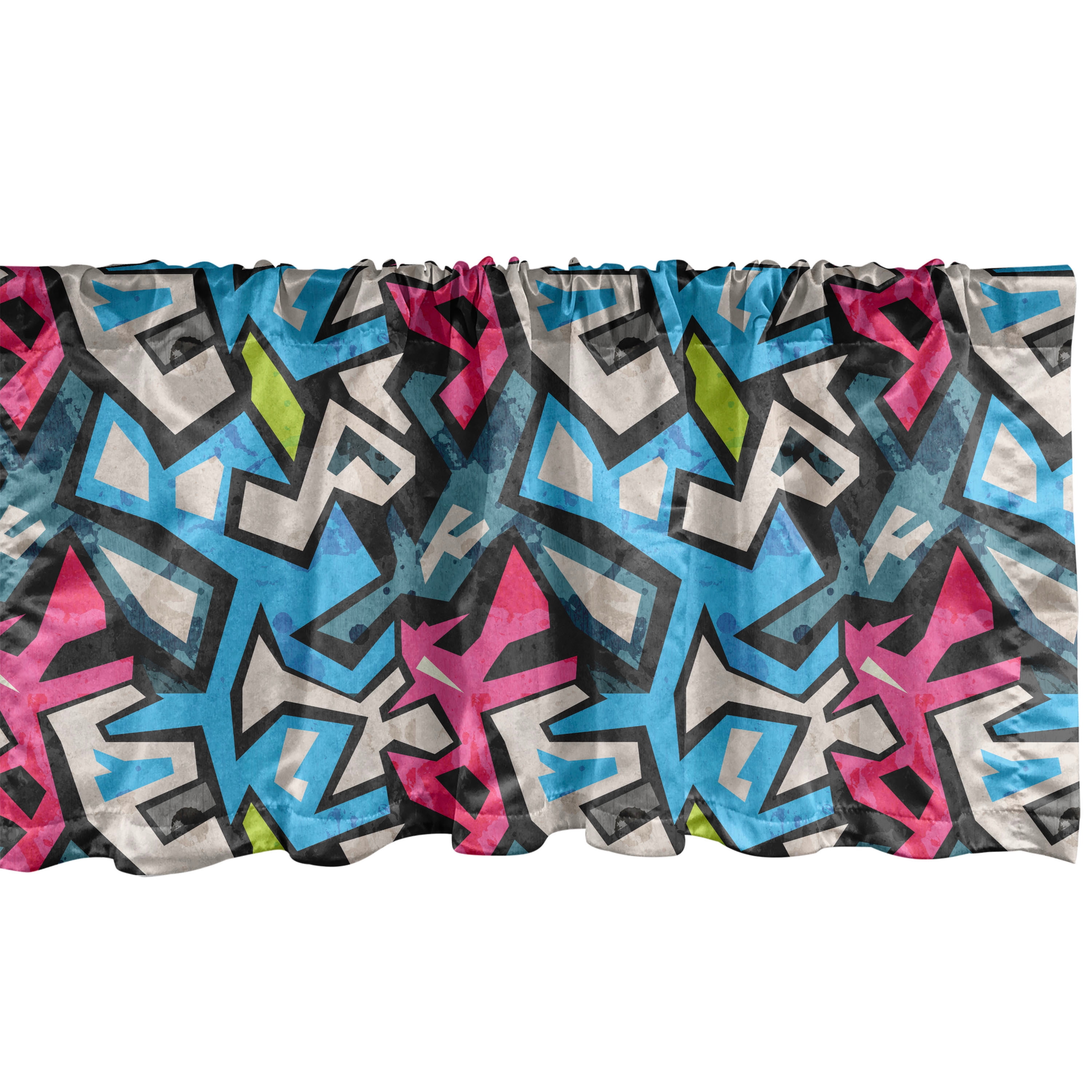 Ambesonne Grunge Window Valance, Street Art Graffiti Funk, 54" X 12 ...