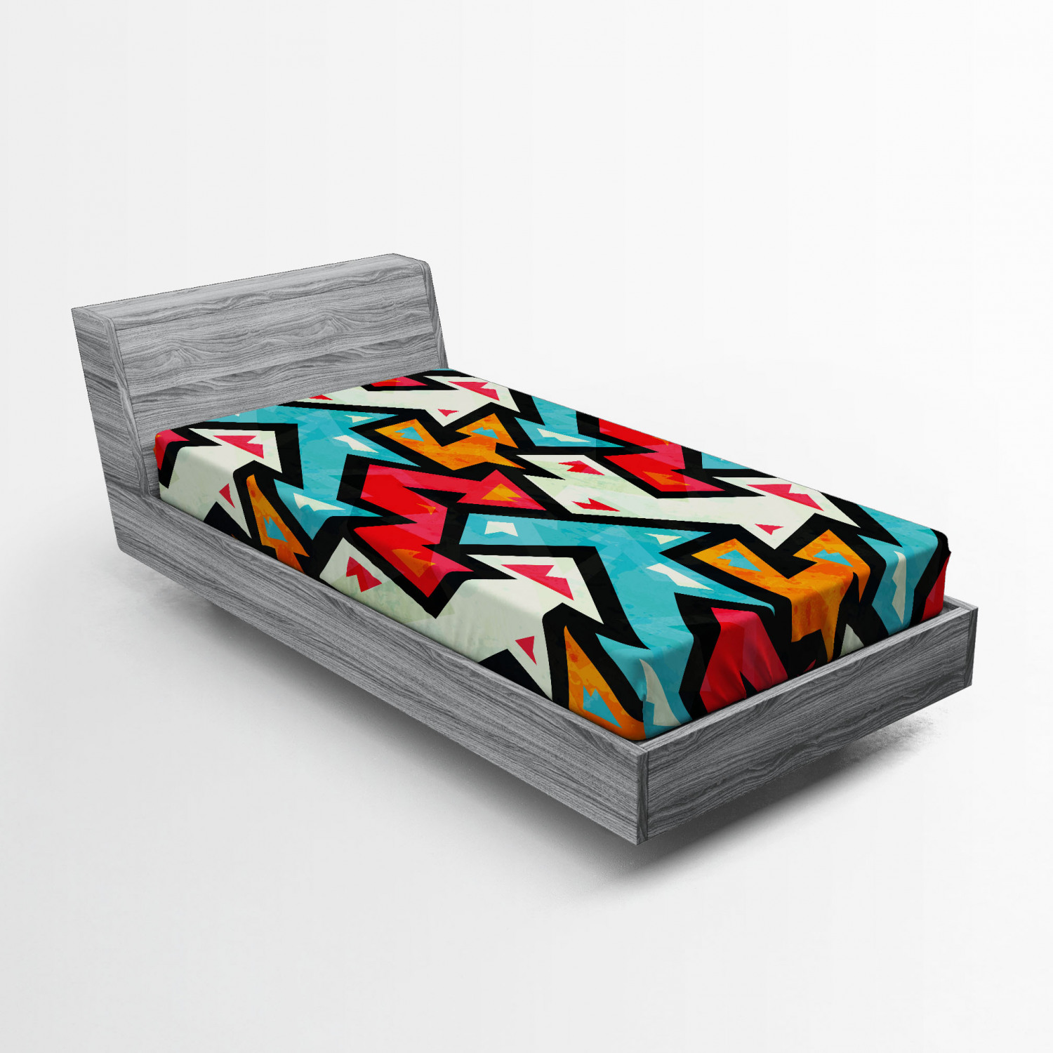 Ambesonne Grungy Fitted Sheet, Psychedelic Arrows, Twin XL Size ...