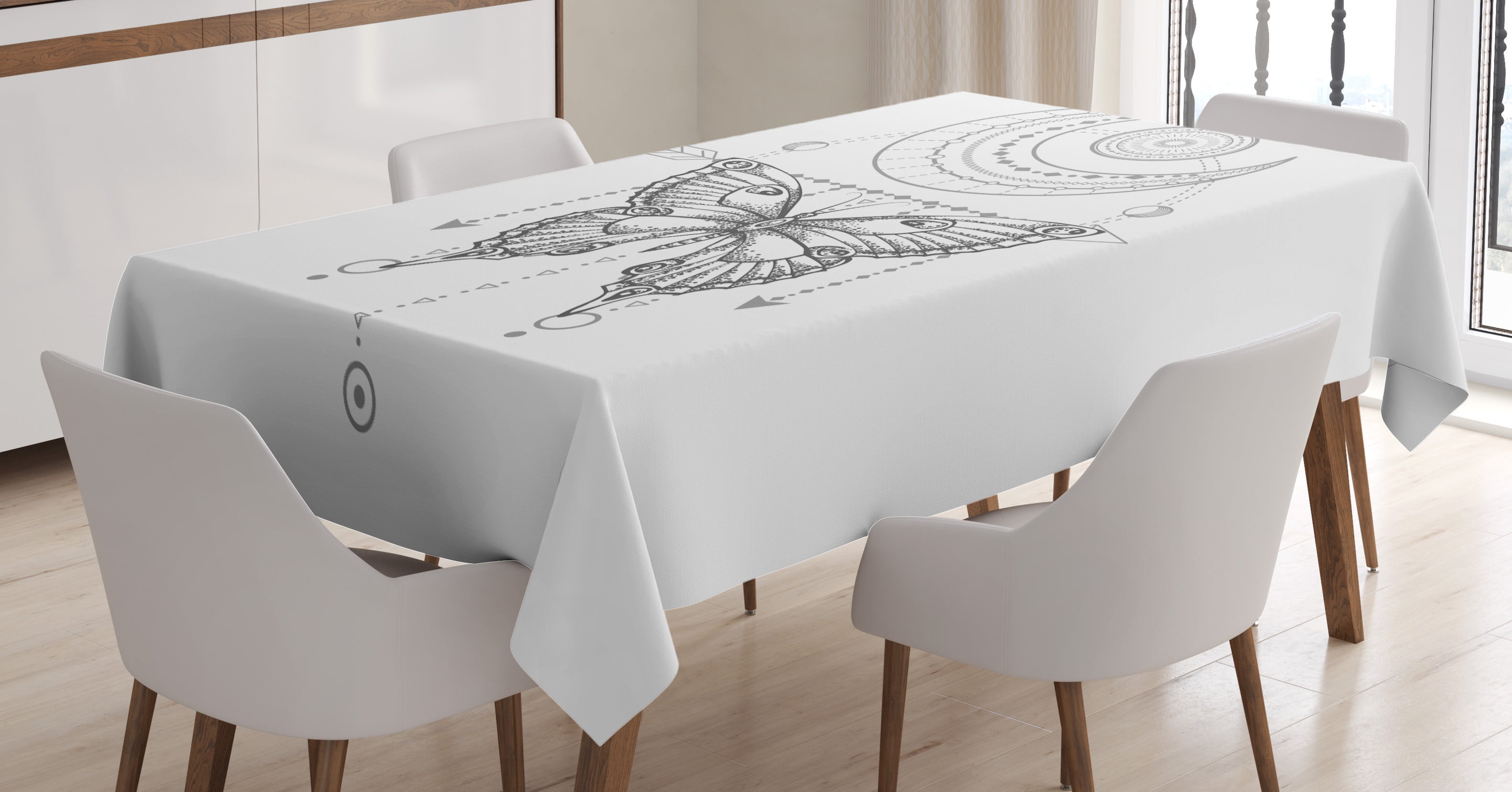 Ambesonne Half Moon Tablecloth Rectangular Table Cover, Mystic ...