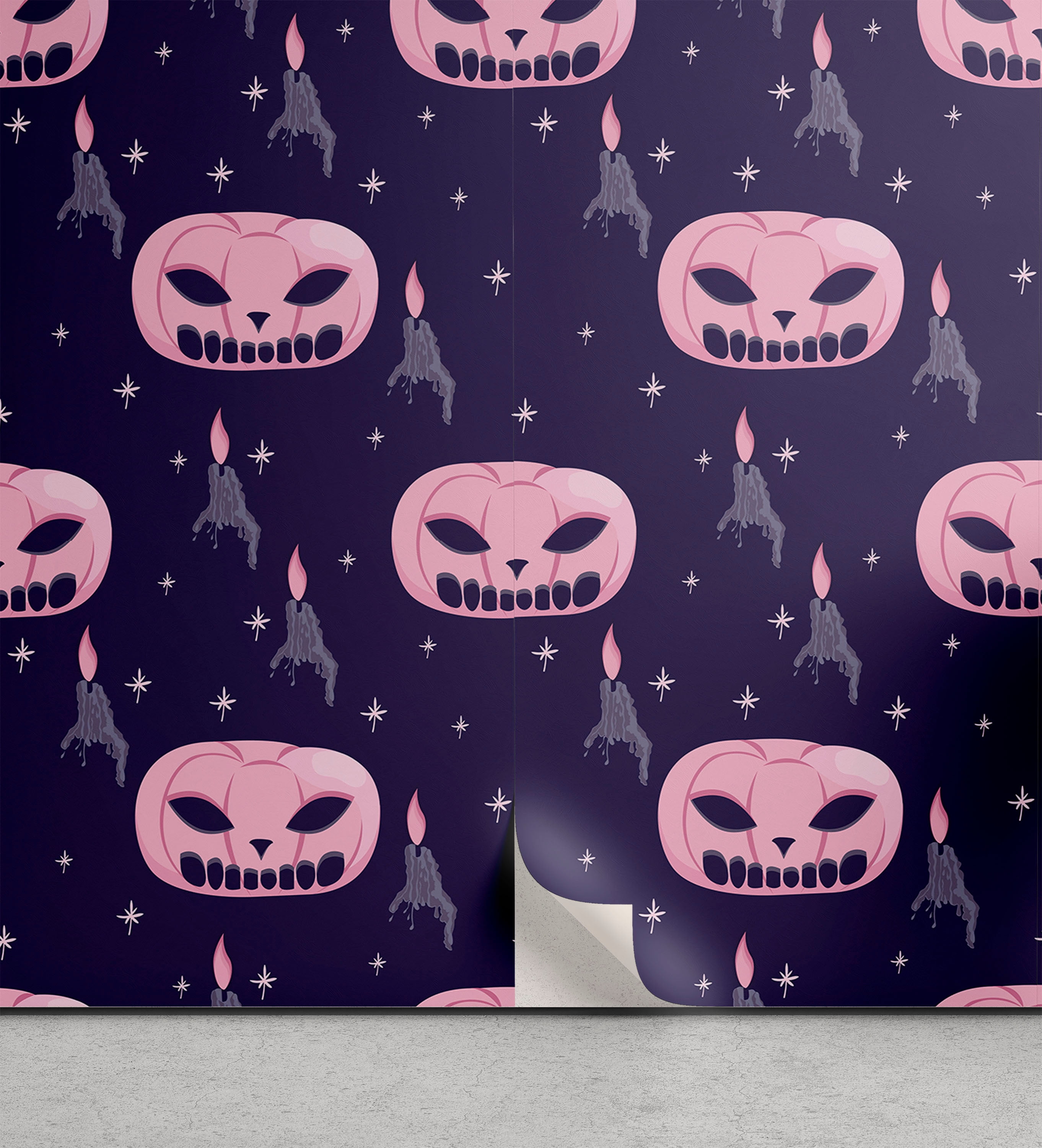 Ambesonne Halloween Peel & Stick Wallpaper for Home, Spooky Pumpkin and ...