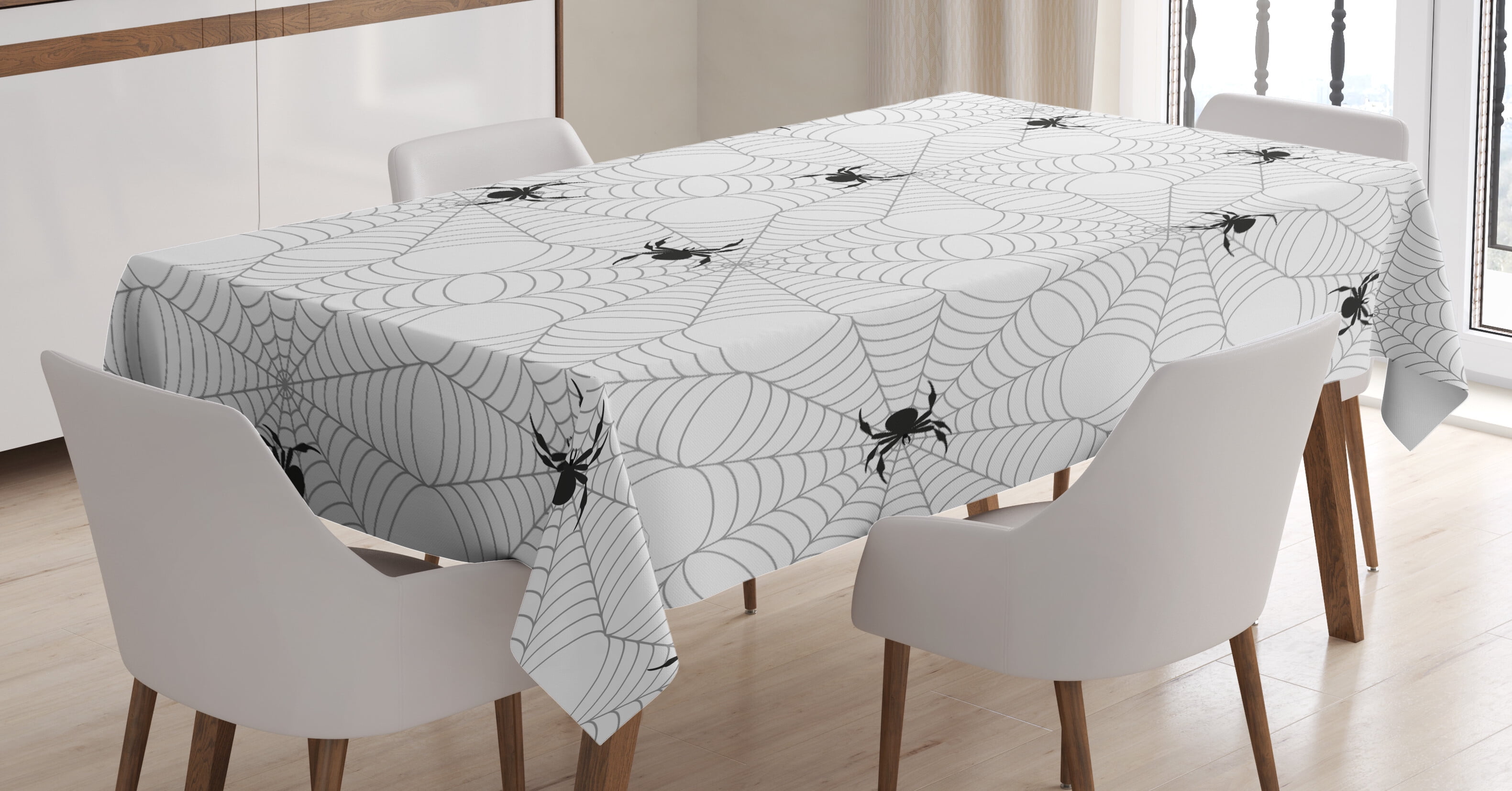 Ambesonne Halloween Tablecloth Rectangular Table Cover, Black Animal ...