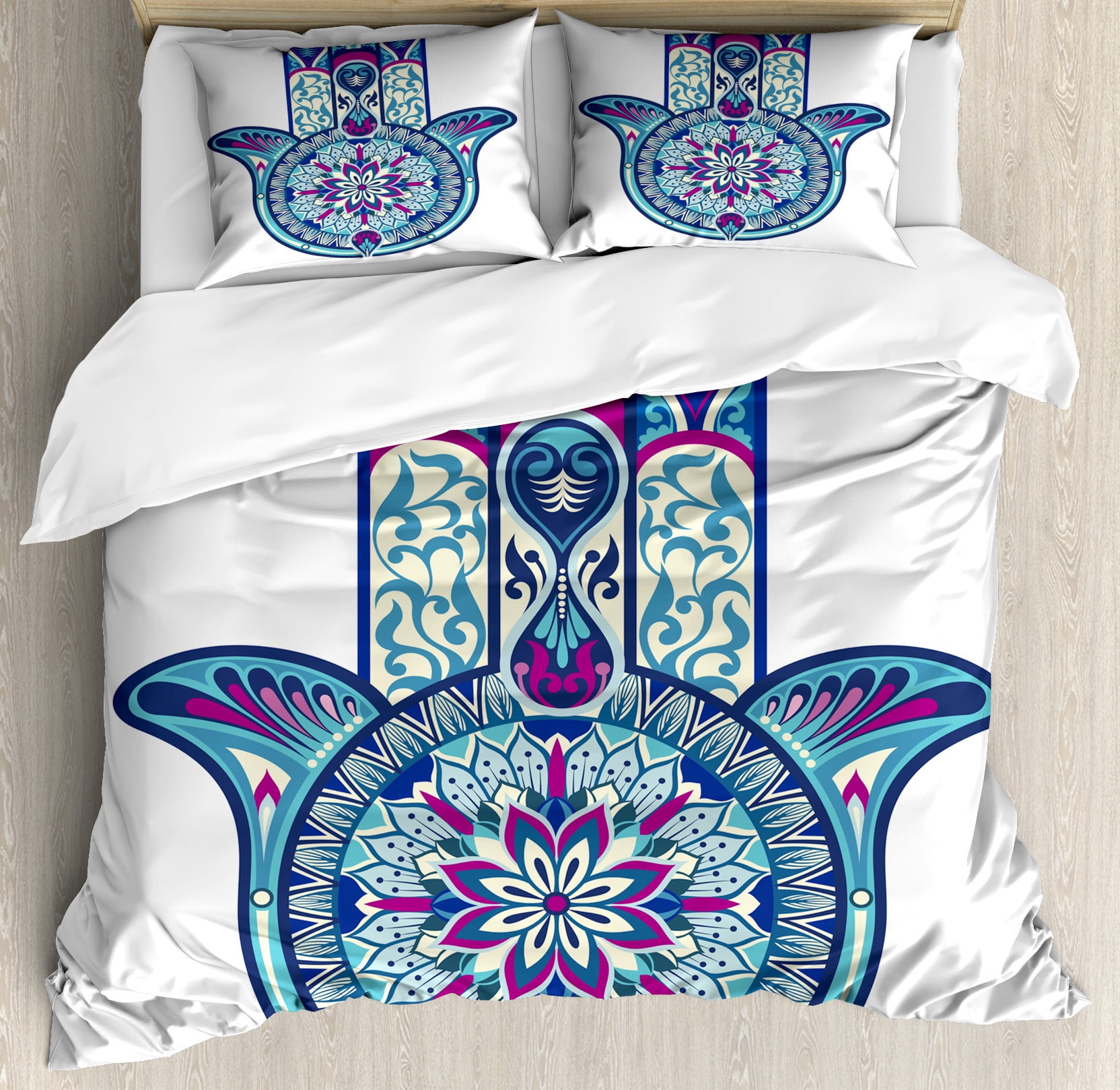 Ambesonne Hamsa Duvet Cover Sets, Culture Art, 2-King, Pale Blue Purple - Walmart.com