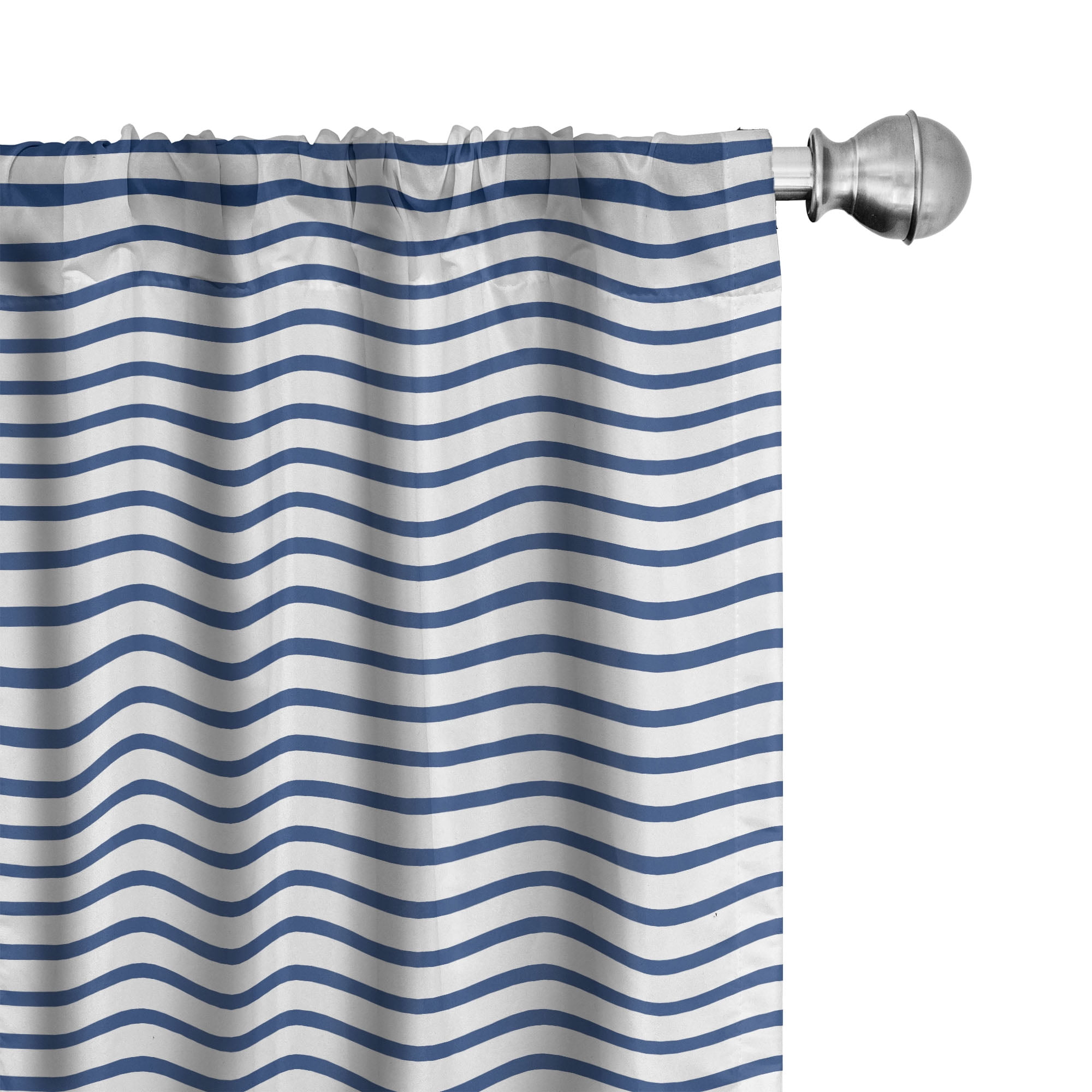 Ambesonne Harbour Stripe Curtains, Hand Drawn Sea, Pair of 28"x84 ...