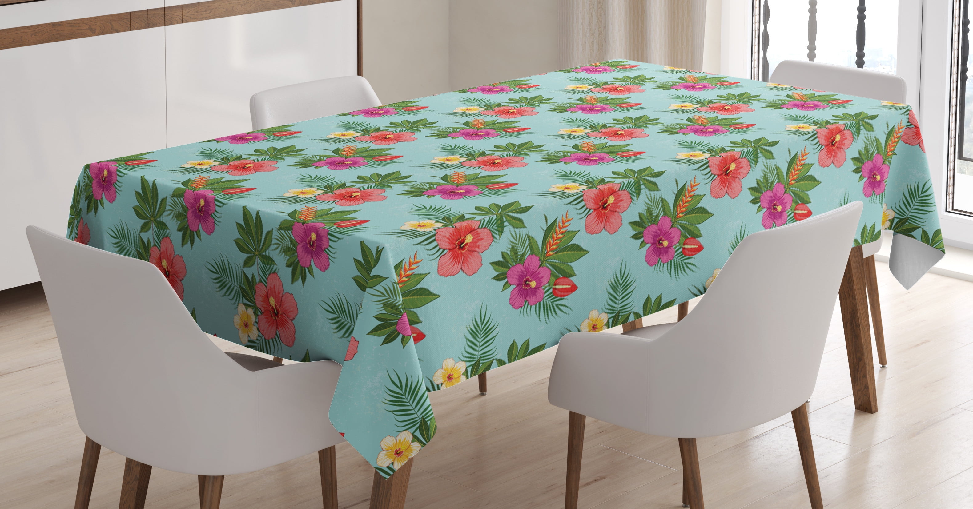 Ambesonne Hawaii Tablecloth Rectangular Table Cover, Blooming ...