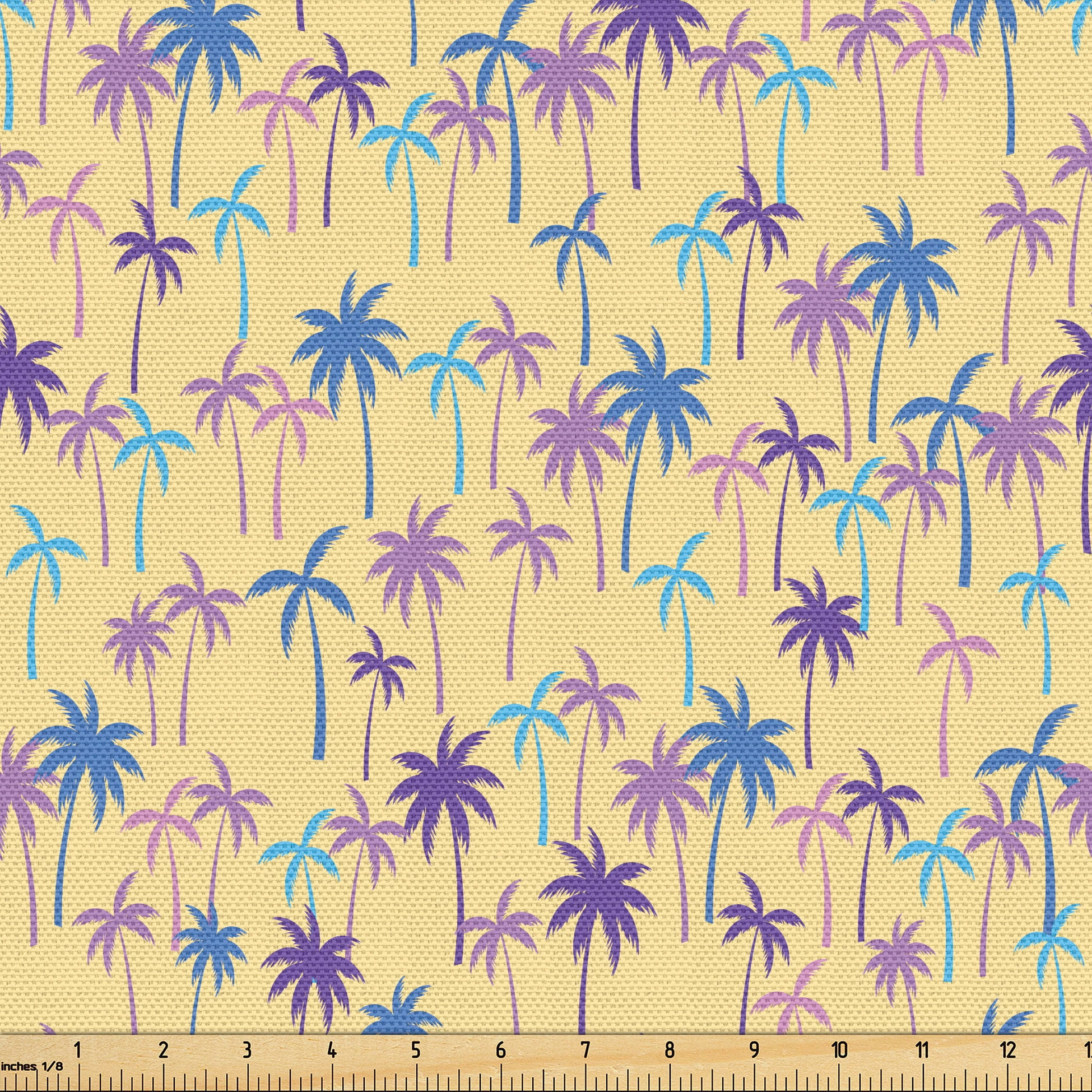 Ambesonne Hawaiian Fabric by the Yard Upholstery, Palm Trees Minimalist ...
