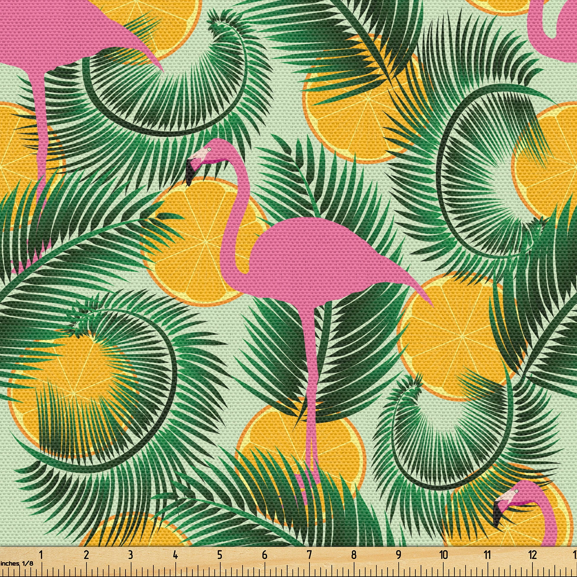 Ambesonne Hawaiian Fabric by the Yard Upholstery, Summer Art Motif ...
