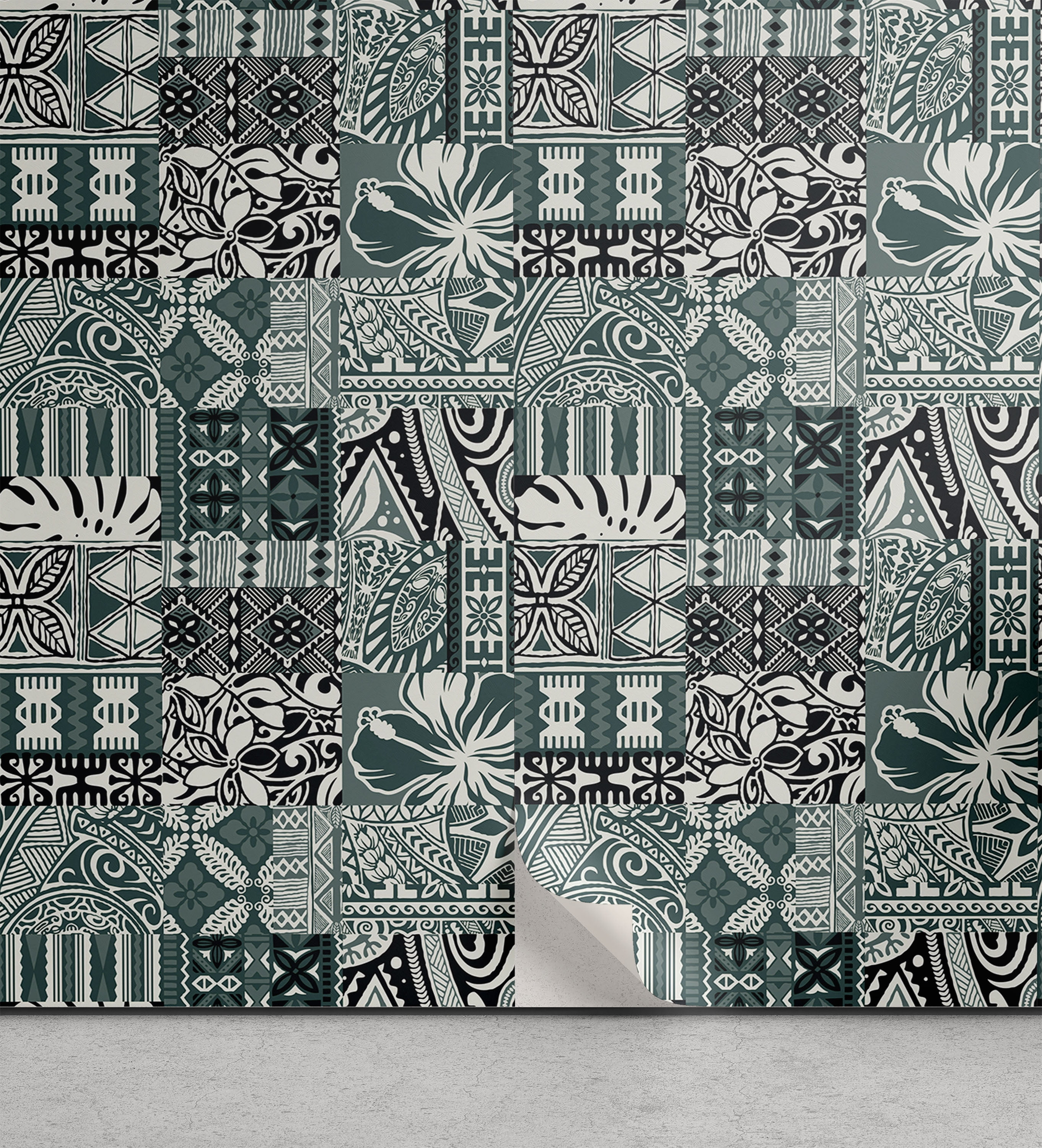 Ambesonne Hawaiian Peel & Stick Wallpaper for Home, Ethnic Flower ...