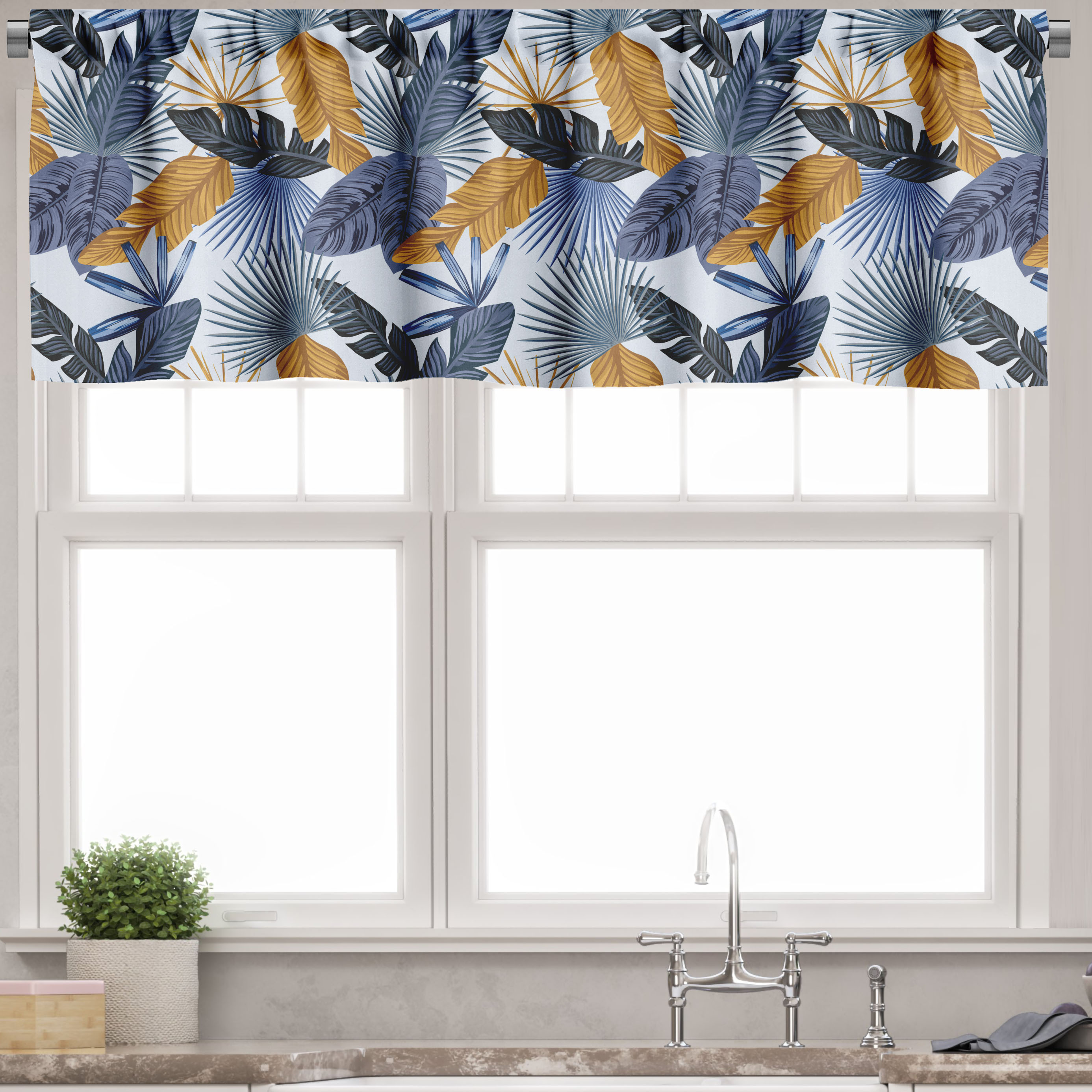 Ambesonne Hawaiian Window Valance, Beach Flora Pattern Aloha, 54" X 18 ...