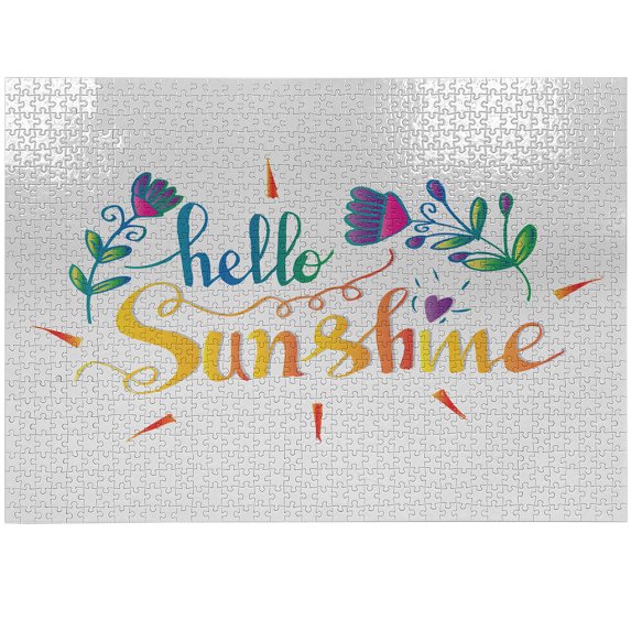 Ambesonne Hello Sunshine Jigsaw Puzzle Durable Cardboard, Bloom Motifs ...