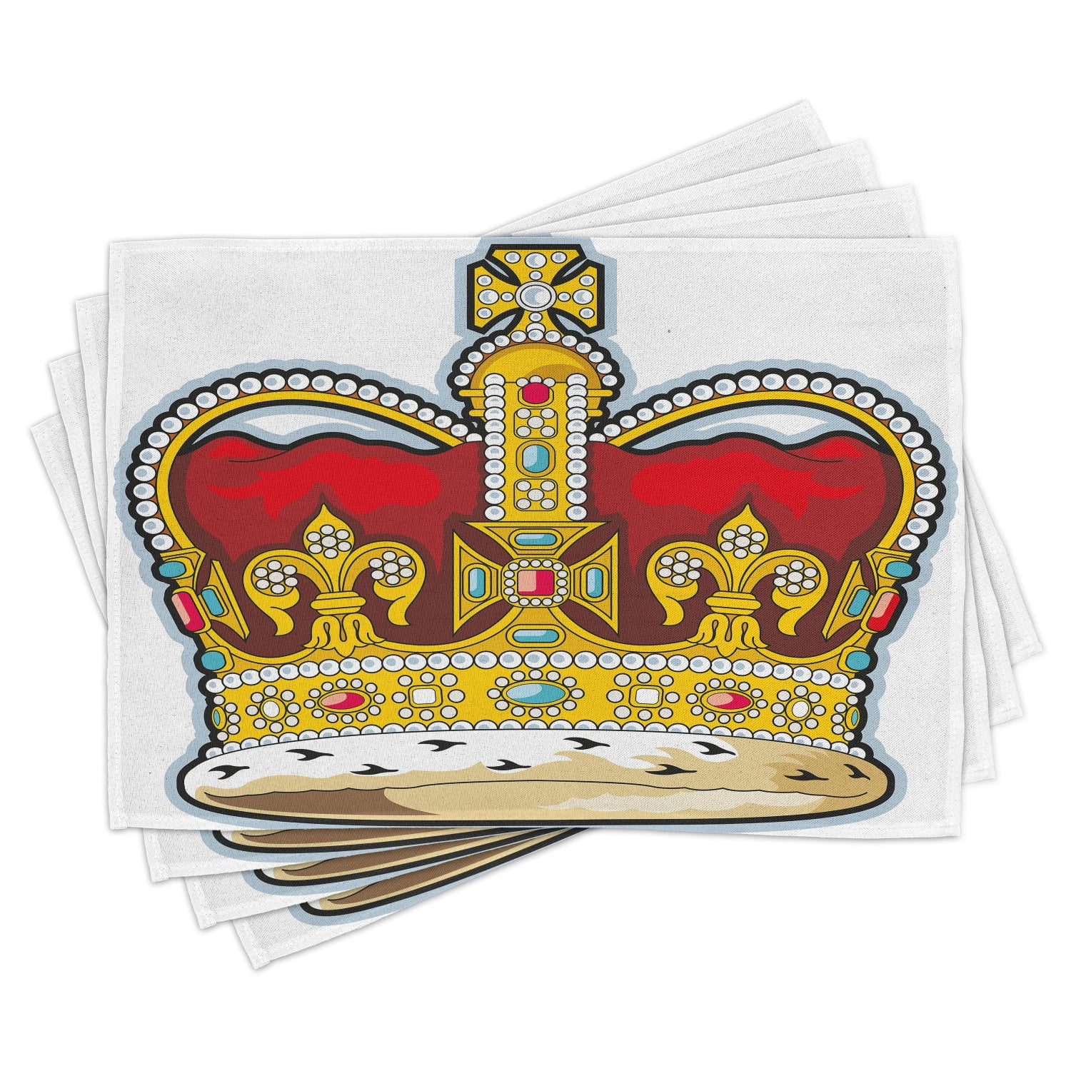 Ambesonne Heraldry Place Mats Set of 4, Medieval Forms Stones, Standard ...