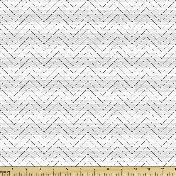 Ambesonne Herringbone Fabric by the Yard Upholstery, Dotted Zigzag ...