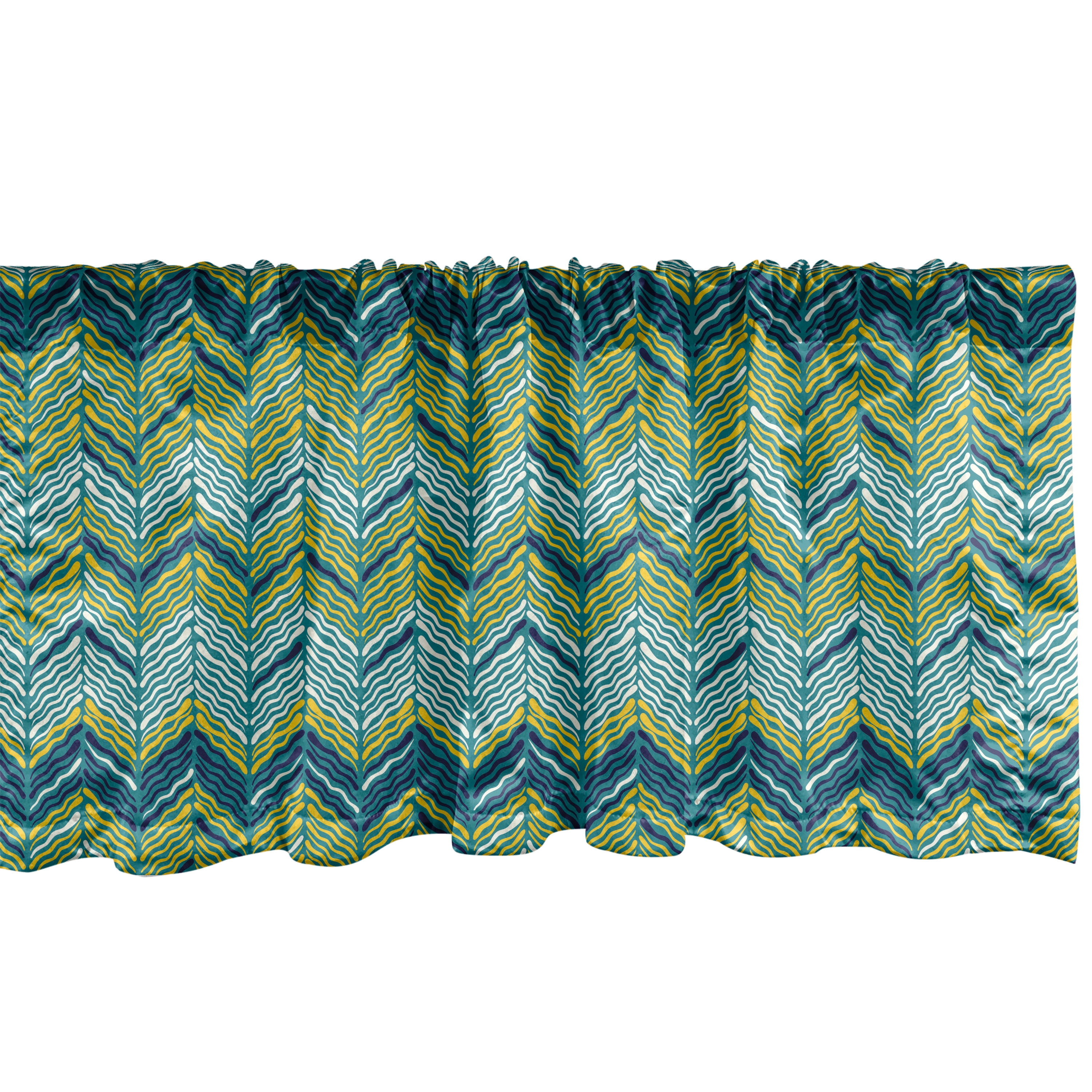 Ambesonne Herringbone Window Valance, Abstract Wavy Branch, 54" X 18 ...