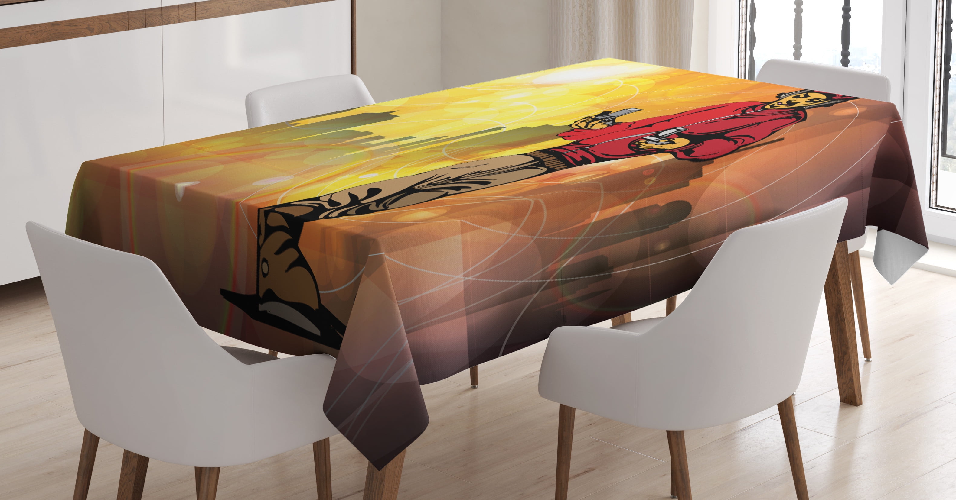 Ambesonne Hip Hop Tablecloth Rectangular Table Cover, Rap Music City ...