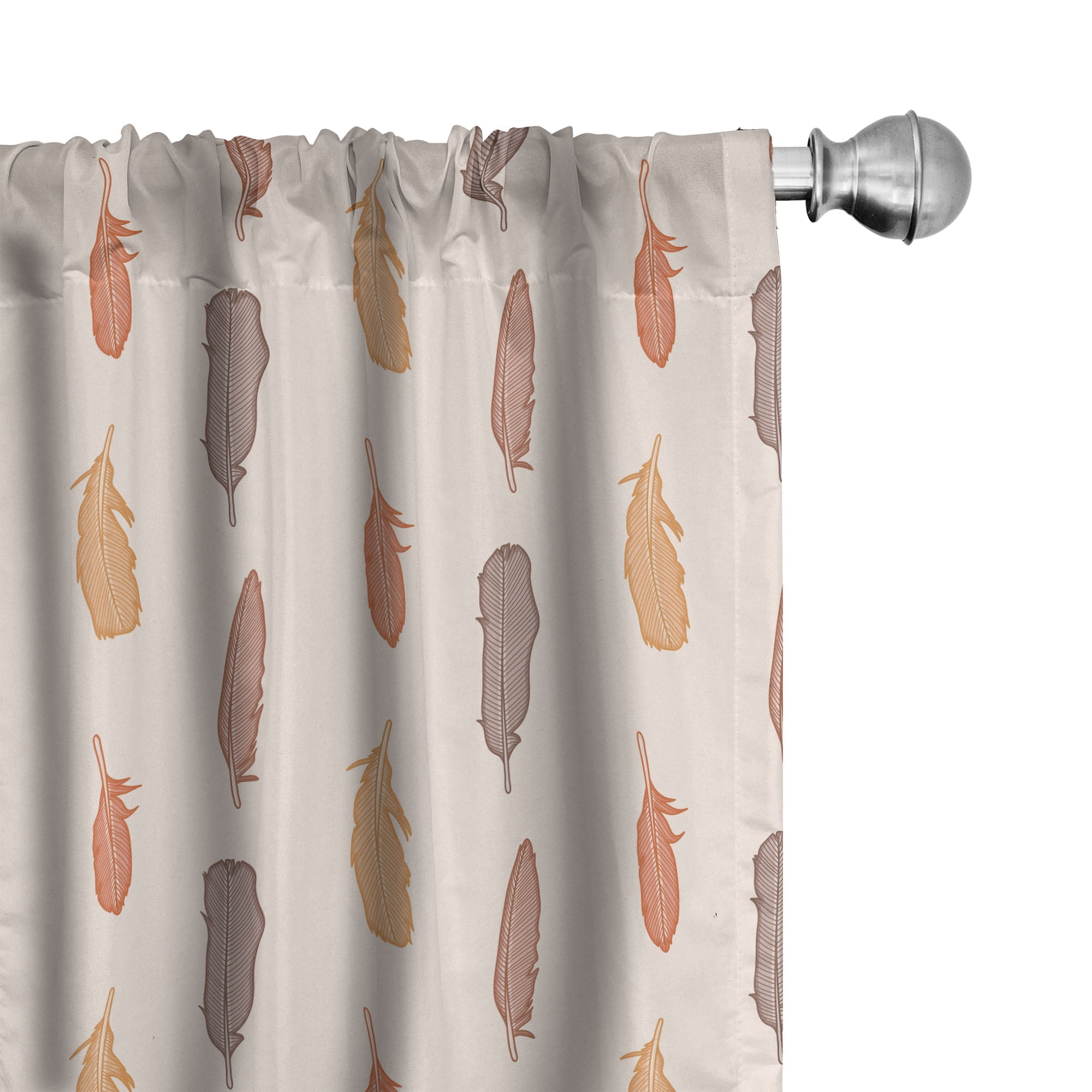Ambesonne Hippie Curtains, Simplified Feathers Pattern, Pair of 28"x63 ...