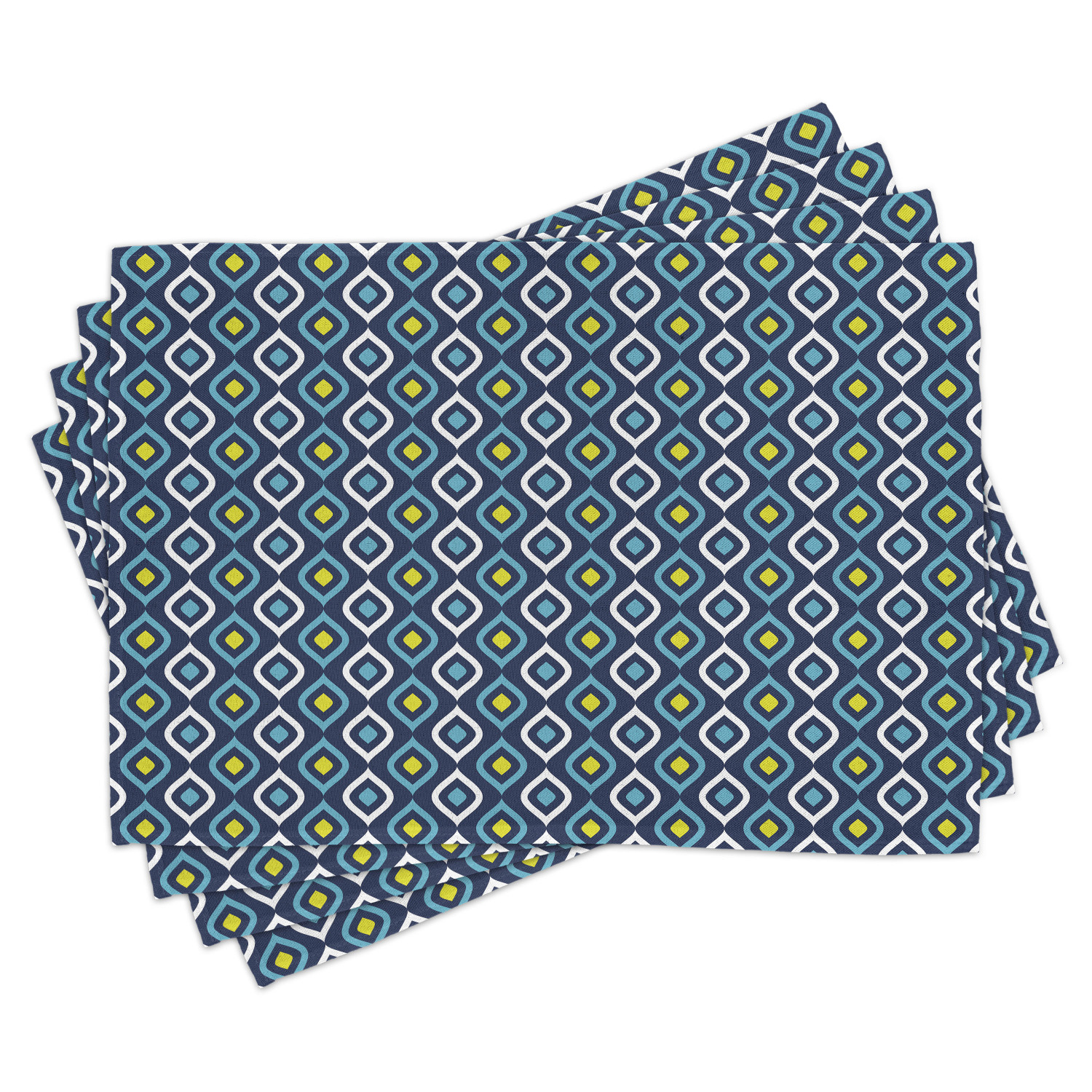 Ambesonne Hippie Place Mats Set of 4, Abstract Leaf Form Spots ...