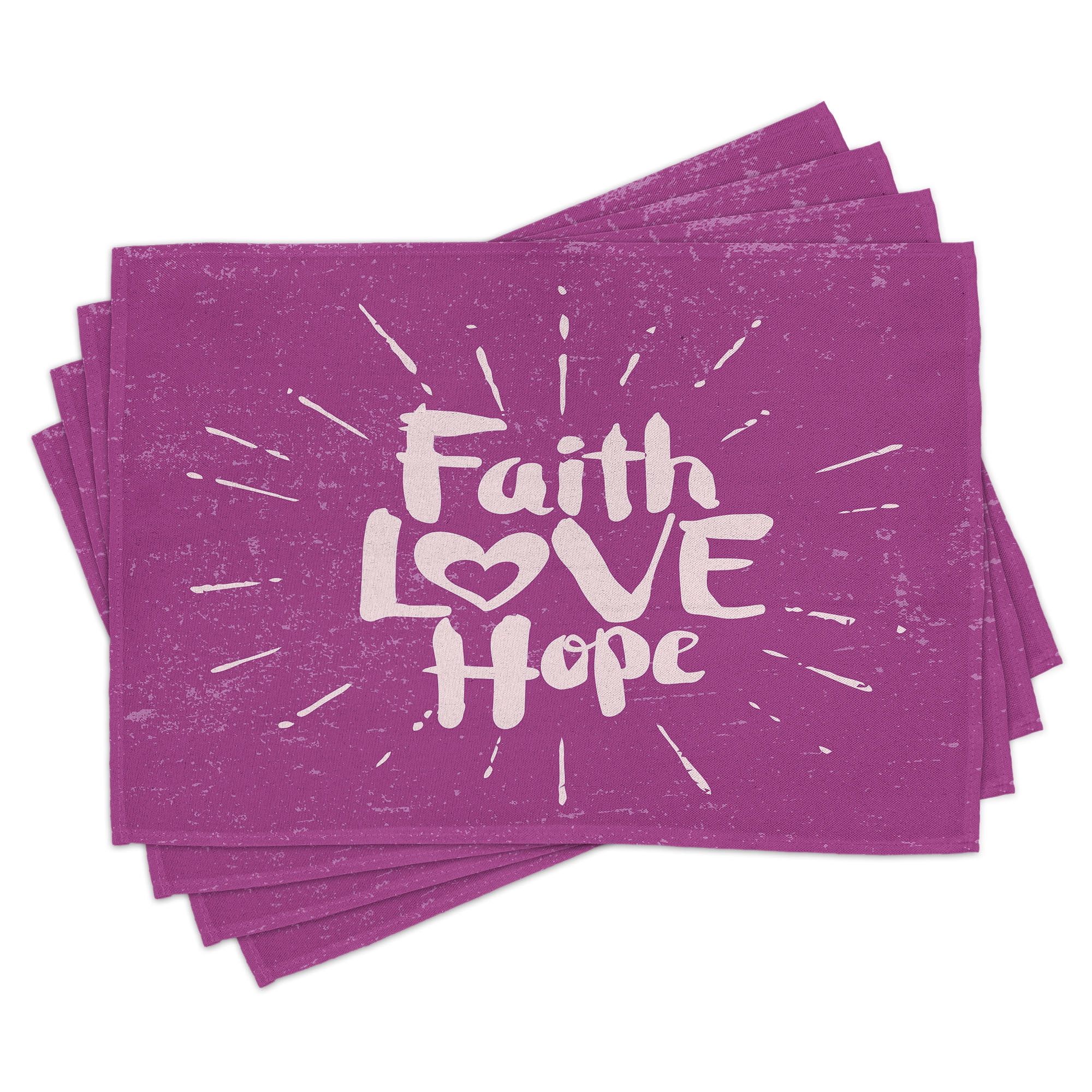 Ambesonne Hope Place Mats Set of 4, Hope Themed Message Design ...