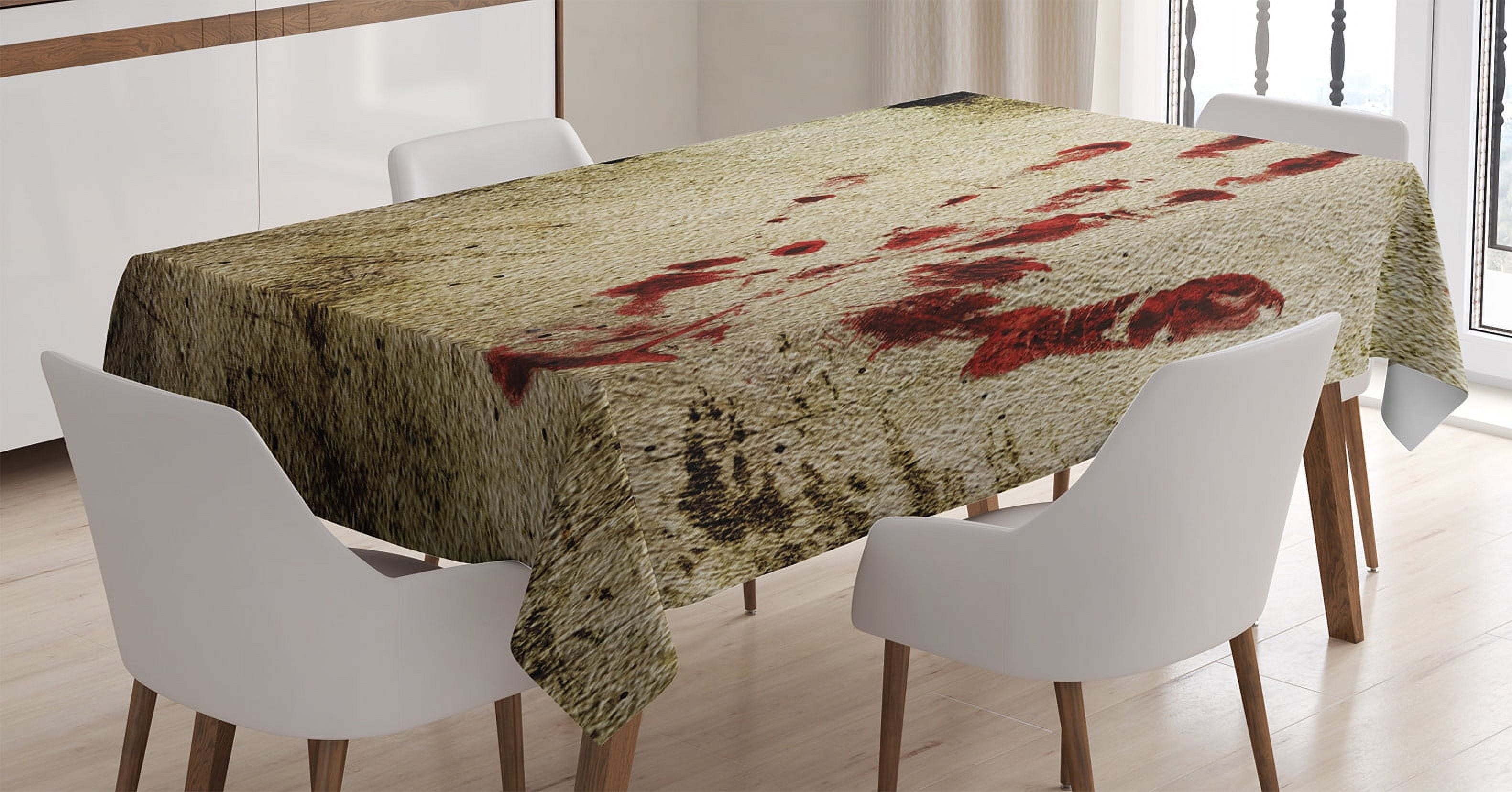 Ambesonne Horror House Tablecloth Rectangular Table Cover, Bloddy Dirty ...