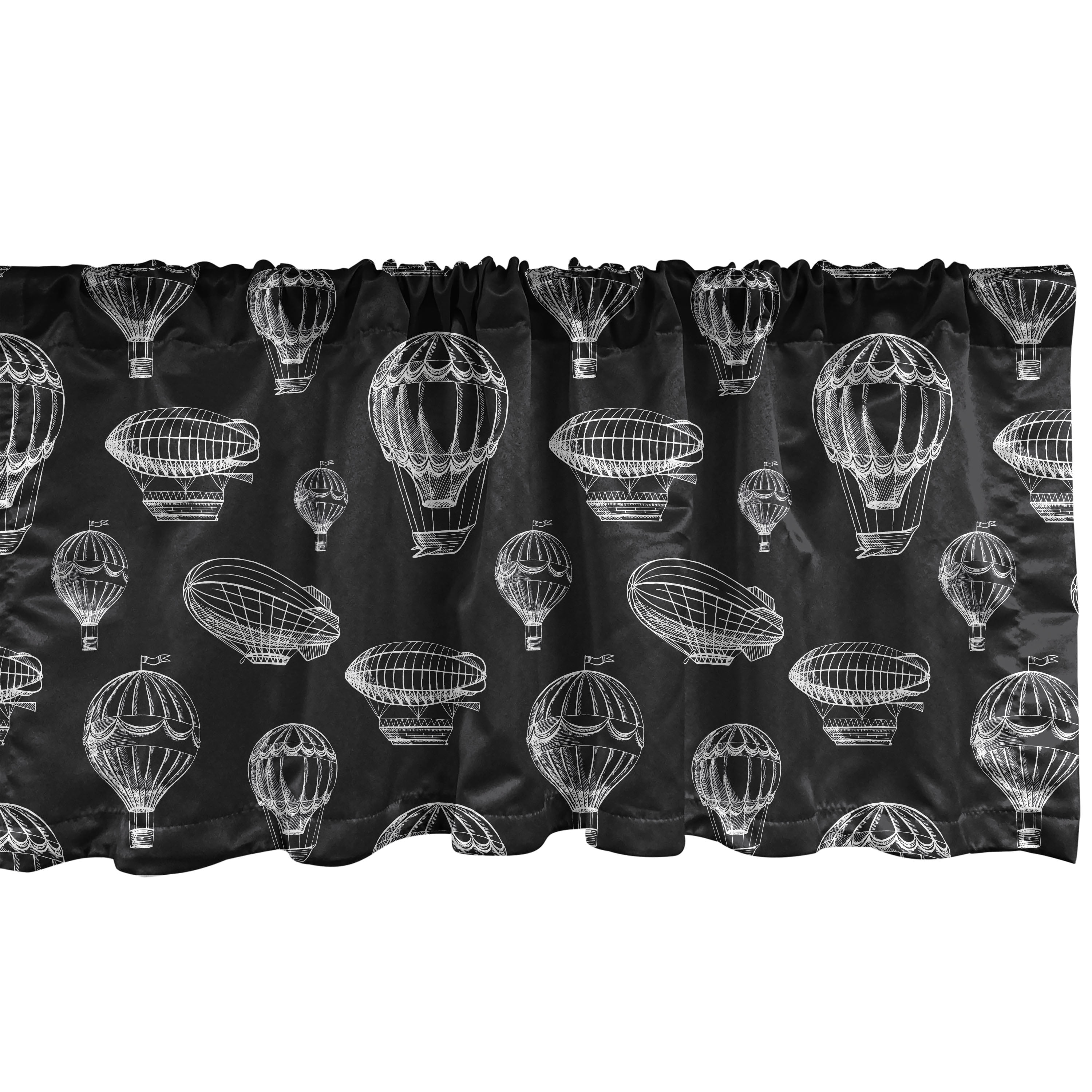 Ambesonne Hot Air Balloon Valance Pack of 2, Airships Flying Sky, 42 ...