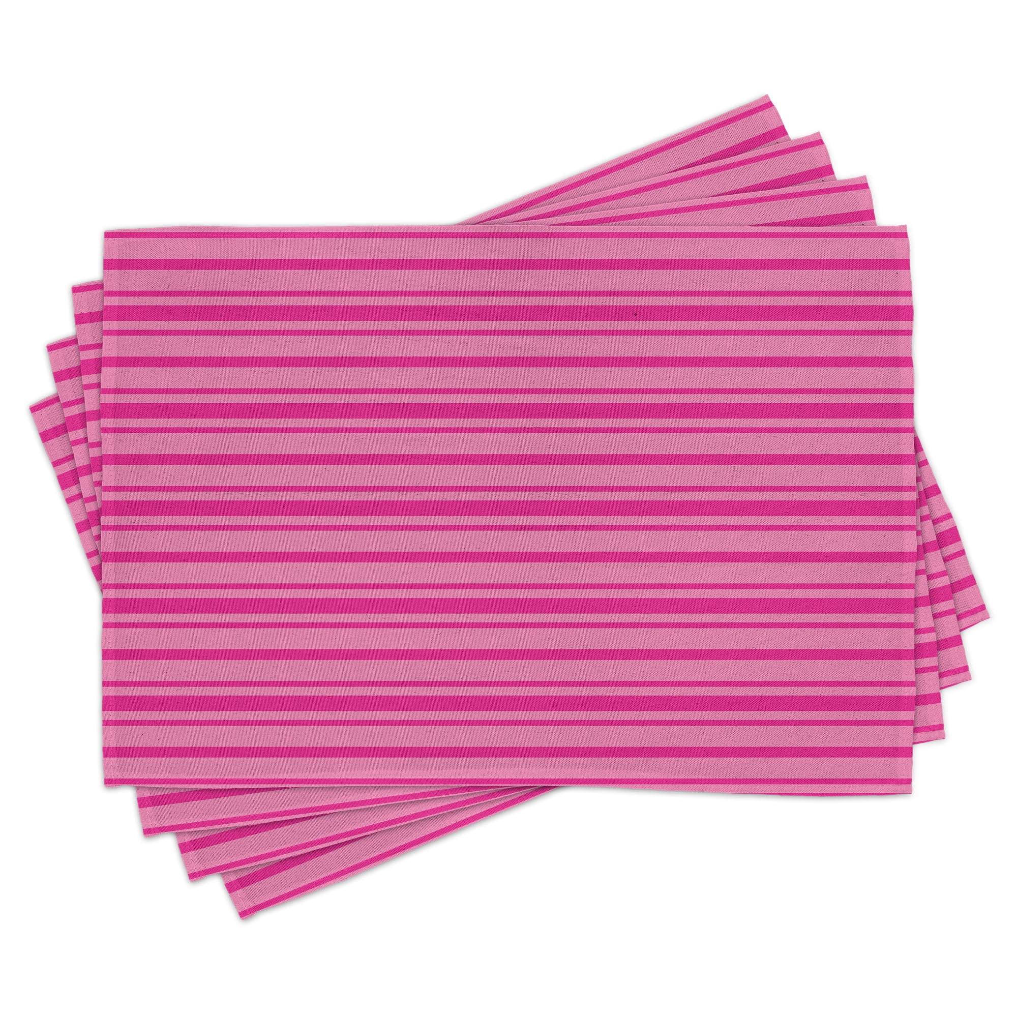 Ambesonne Hot Pink Place Mats Set of 4, Stripes Geometrical, Standard ...