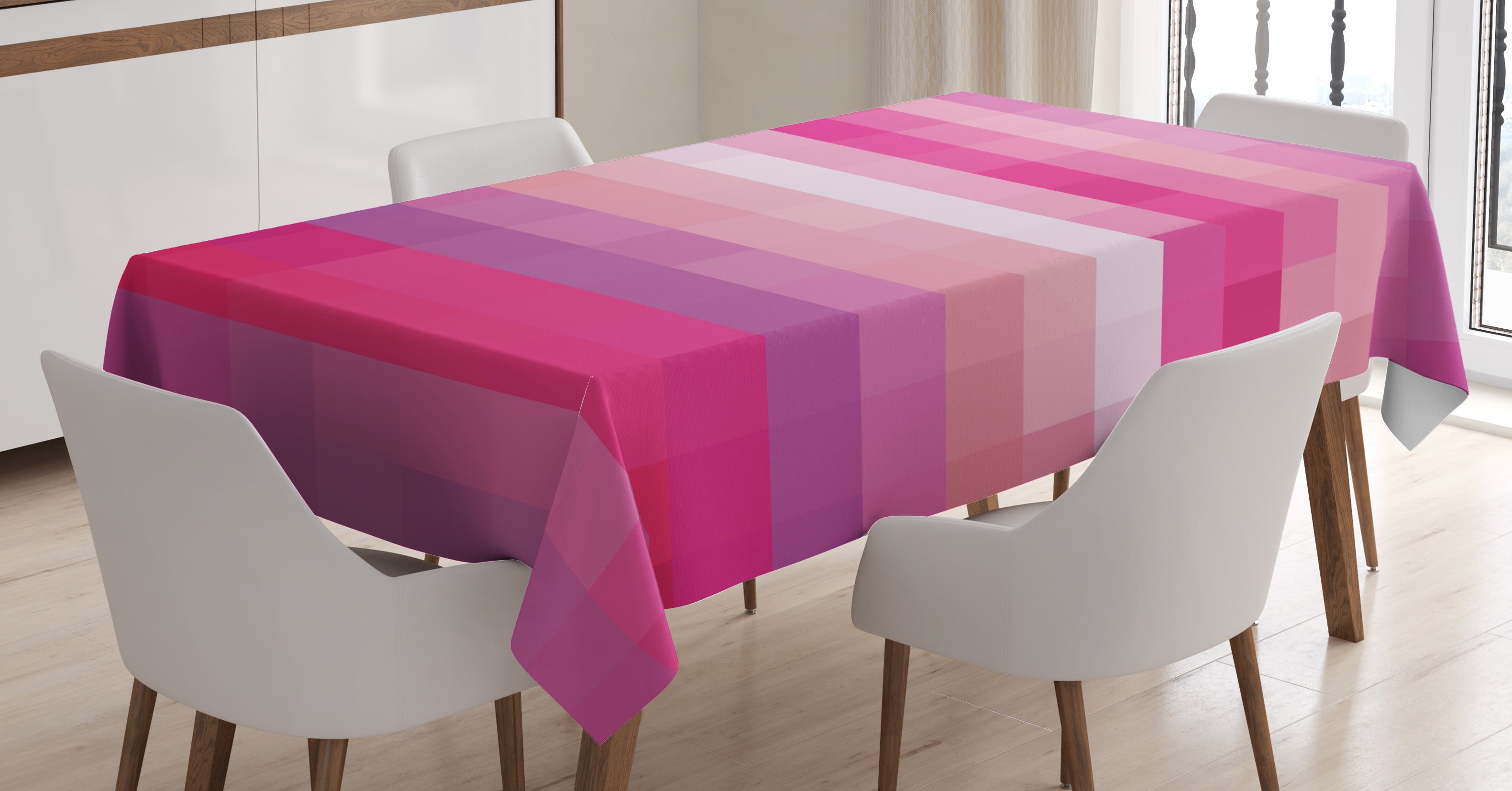 Ambesonne Hot Pink Tablecloth Rectangular Table Cover, Color Gradient ...