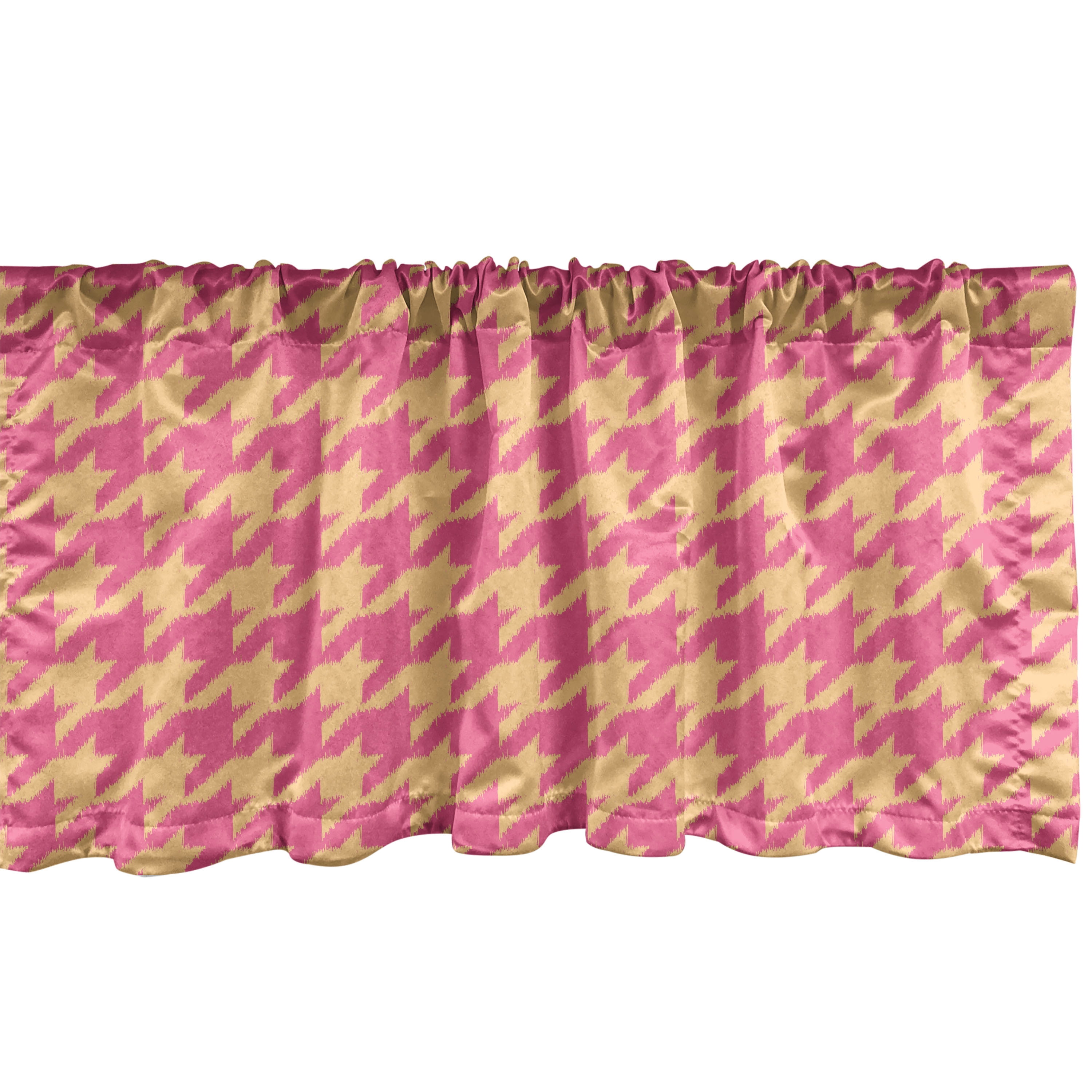 Ambesonne Houndstooth Window Valance, Pastel Colored Ikat, 54" X 18 ...