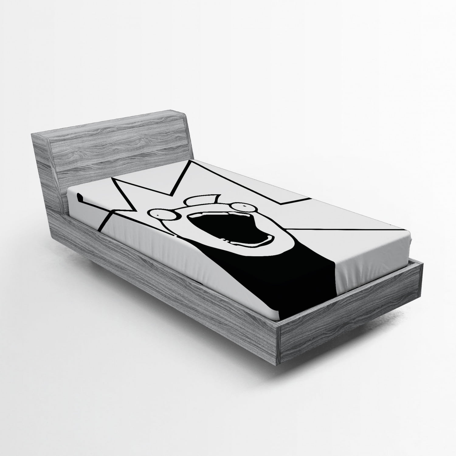 Ambesonne Humor Fitted Sheet, Digital Happy Stick Meme, Twin Size ...