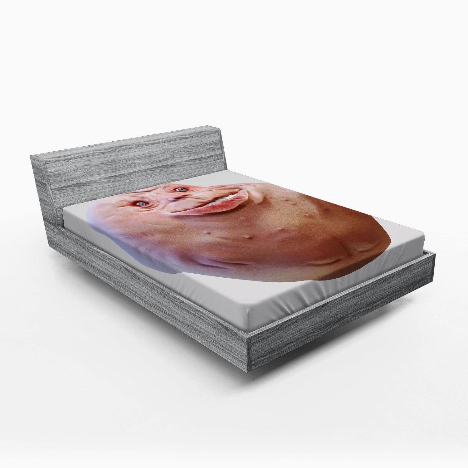 Ambesonne Humor Fitted Sheet, Forever Alone Rage Face, Queen Size ...