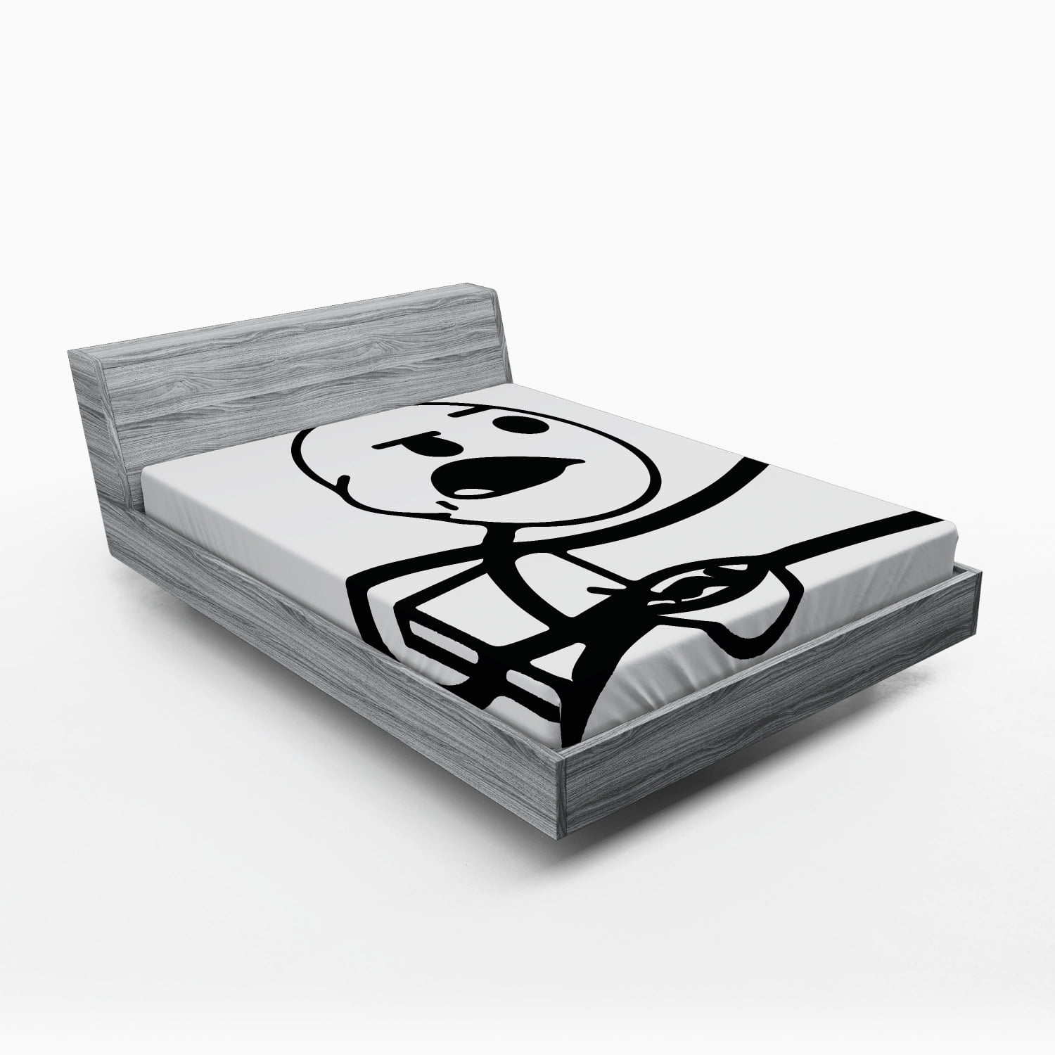 Ambesonne Humor Fitted Sheet, Grumpy Forever Alone Guy, Full Size ...