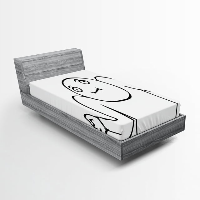 Ambesonne Humor Fitted Sheet, Whaever Guy Meme Sketchy, Twin Size ...