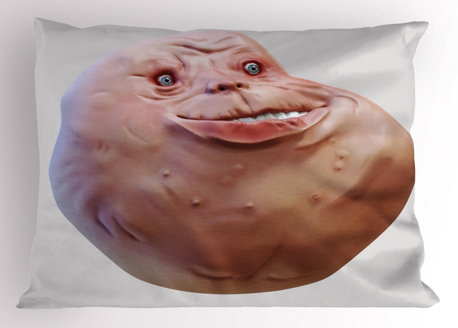 Ambesonne Humor Pillow Sham, Forever Alone Rage Face, 36" X 20", Peach ...