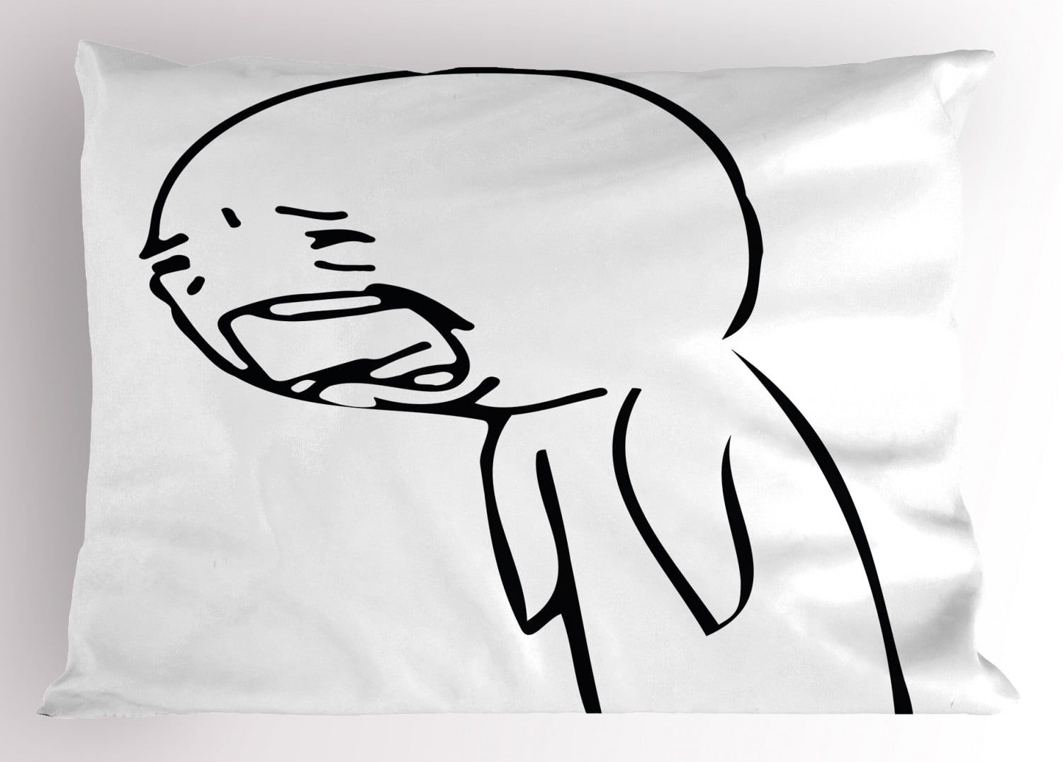 Ambesonne Humor Pillow Sham, Online Sad Comics, 36" X 20", Black and ...