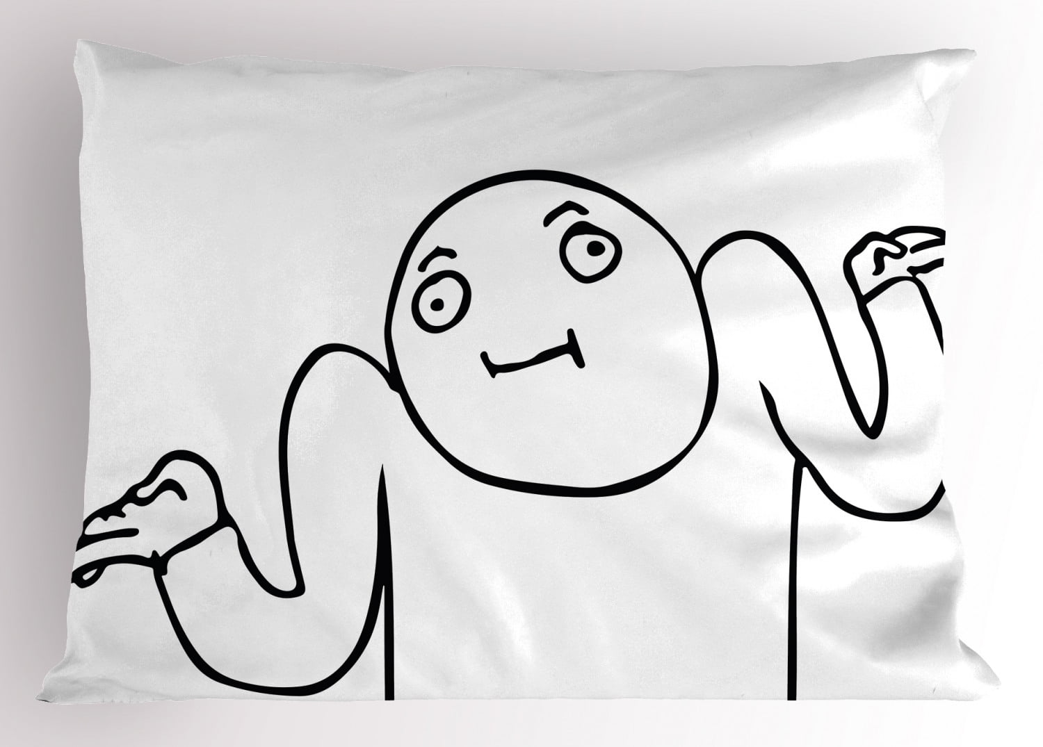 Ambesonne Humor Pillow Sham, Whaever Guy Meme Sketchy, 26" X 20", Black ...
