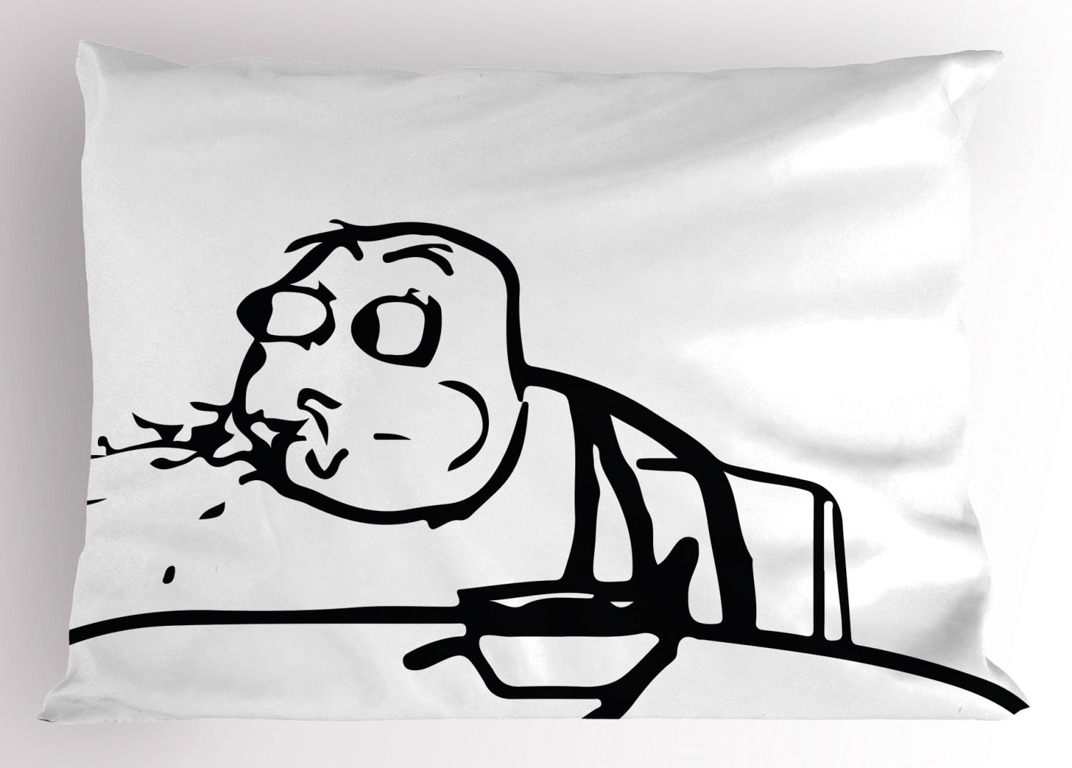 Ambesonne Humor Pillow Sham, Wierd Meme Troll Comics, 26" X 20", Black ...
