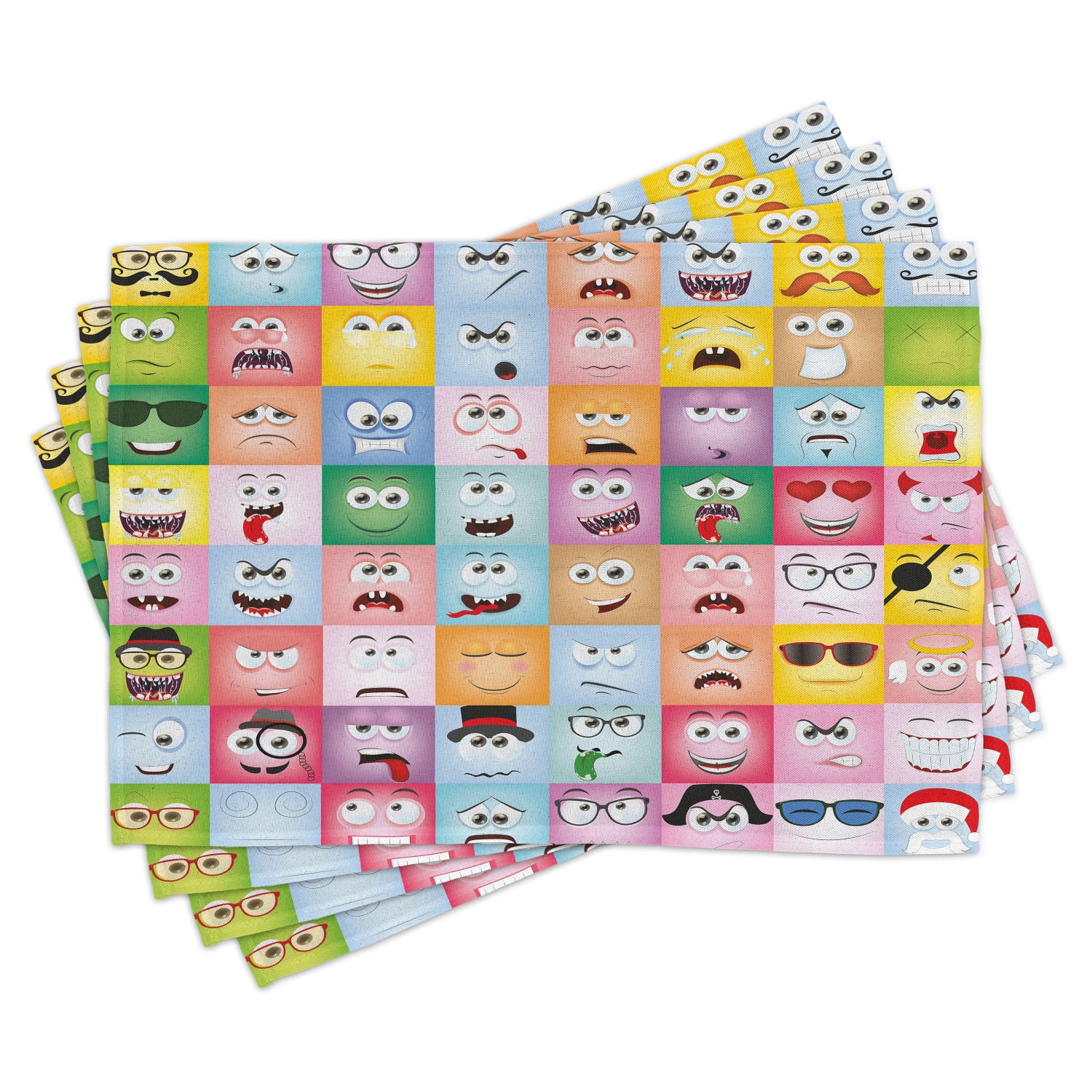 Ambesonne Humor Place Mats Set of 4, Internet Cartoon Meme, Standard ...