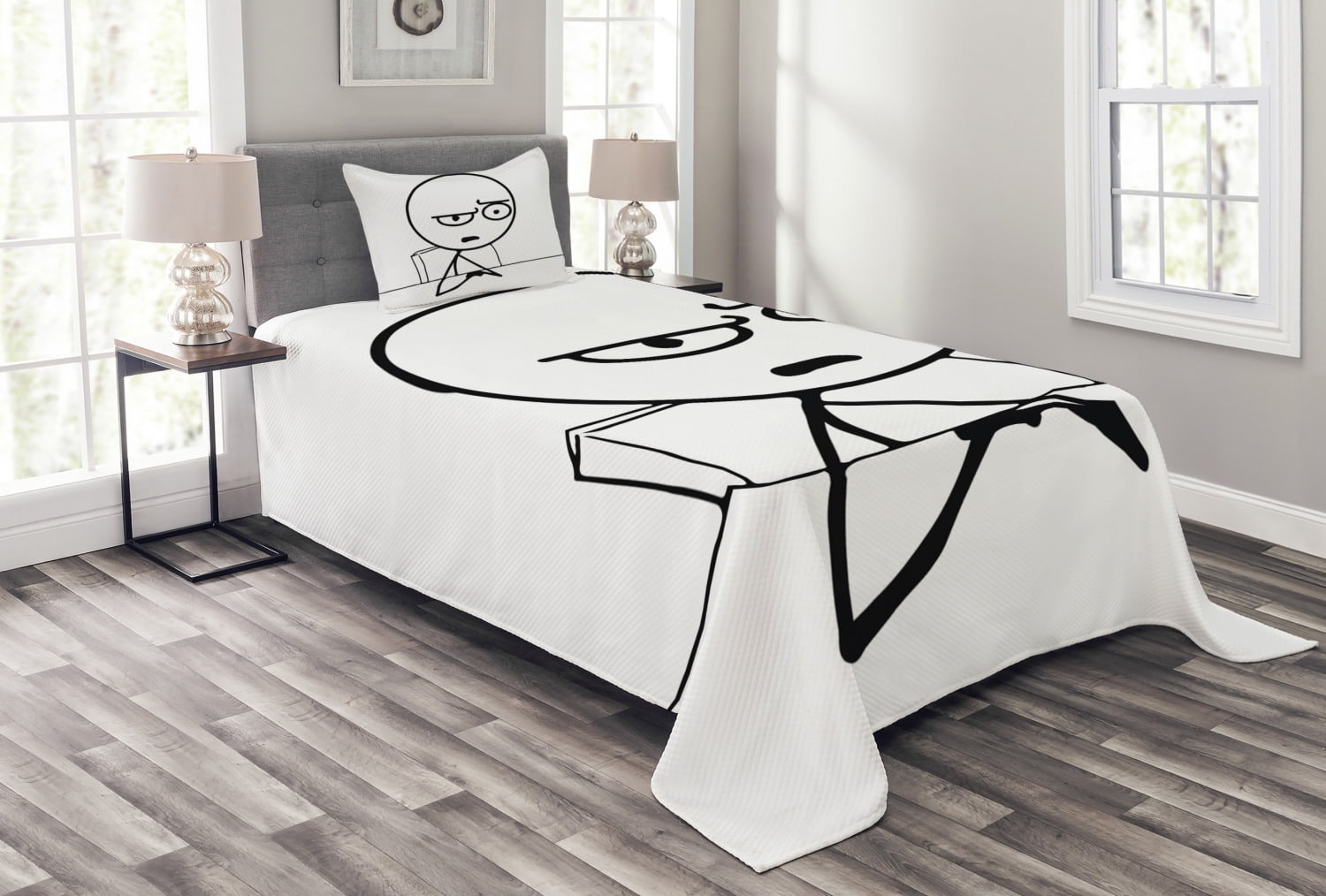 Ambesonne Humor Quilted Bedspread Set 2 Pcs, So What Guy Meme Face ...