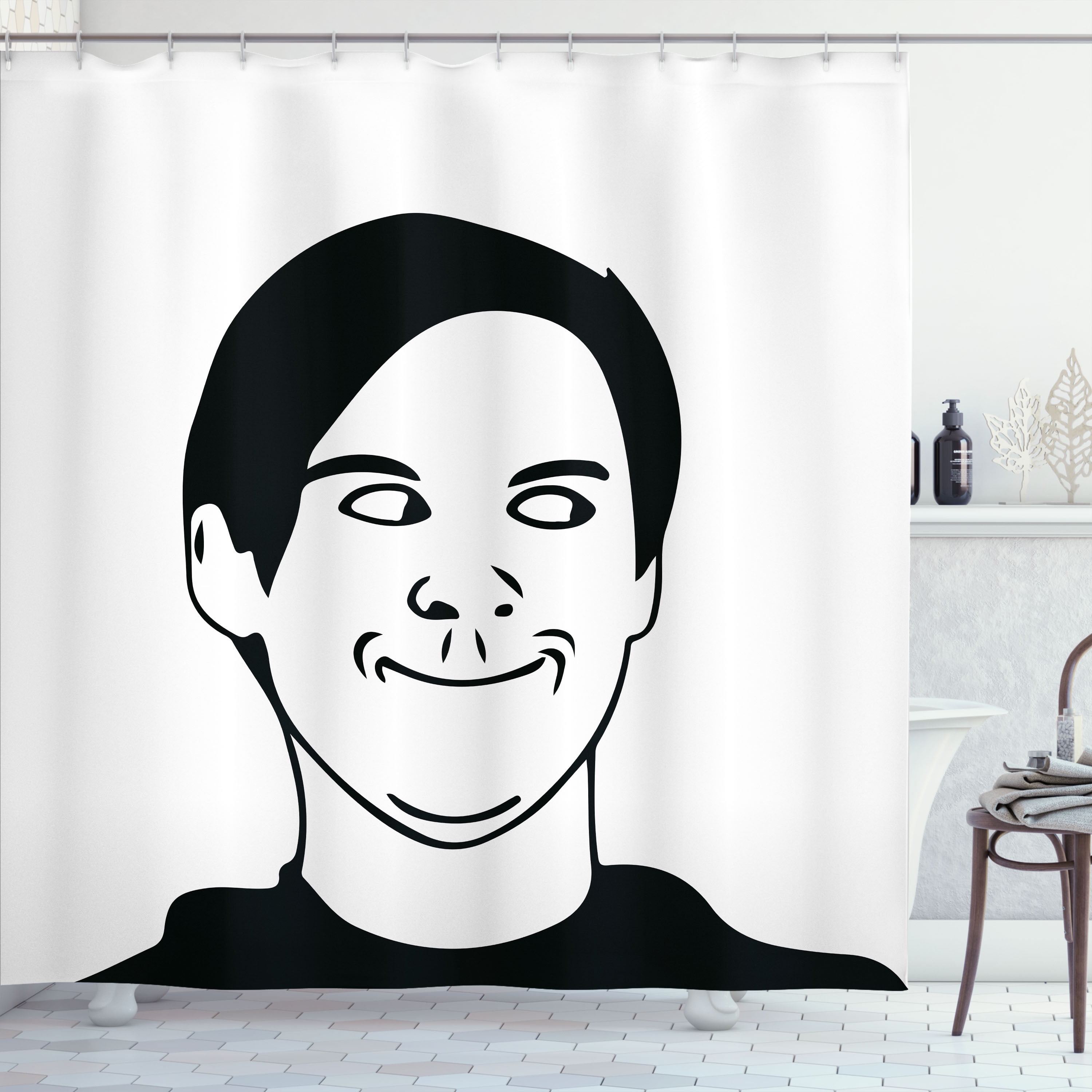 Ambesonne Humor Shower Curtain, Oh Crap Troll Face Guy, 69"Wx84"L ...