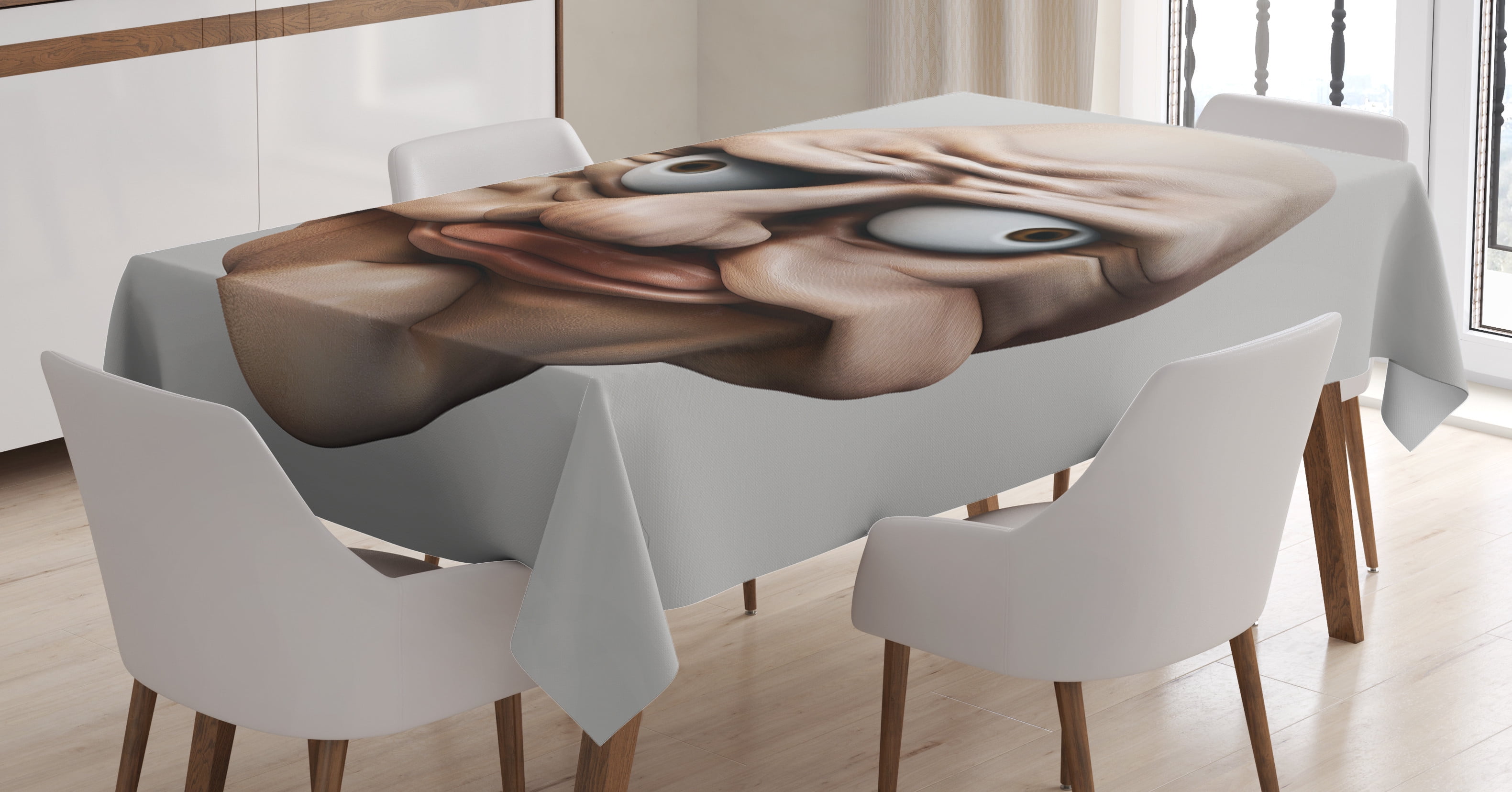 Ambesonne Humor Tablecloth Rectangular Table Cover, Grumpy Internet ...