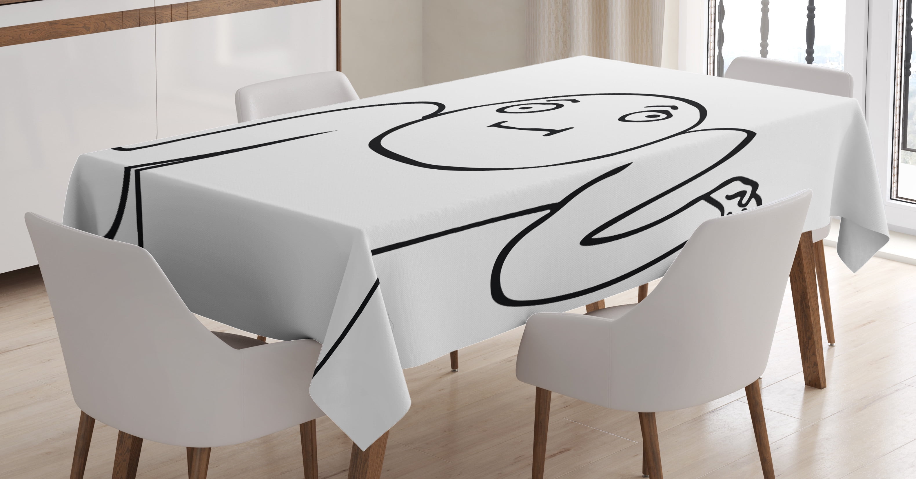 Ambesonne Humor Tablecloth Rectangular Table Cover, Whaever Guy Meme ...