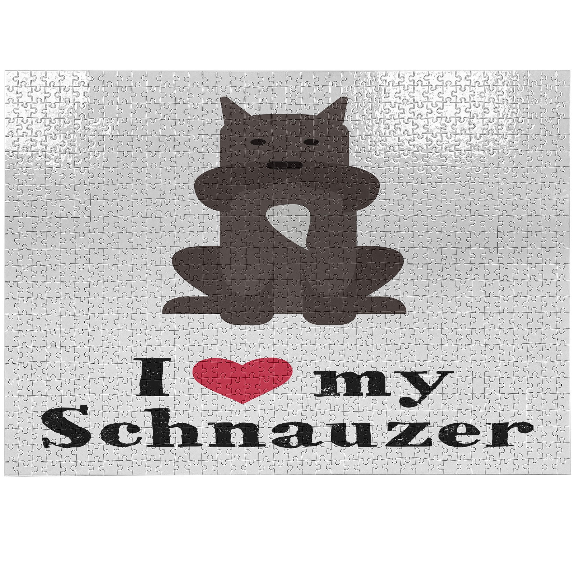 Ambesonne I love my Dog Jigsaw Puzzle Durable Cardboard, Schnauzer ...