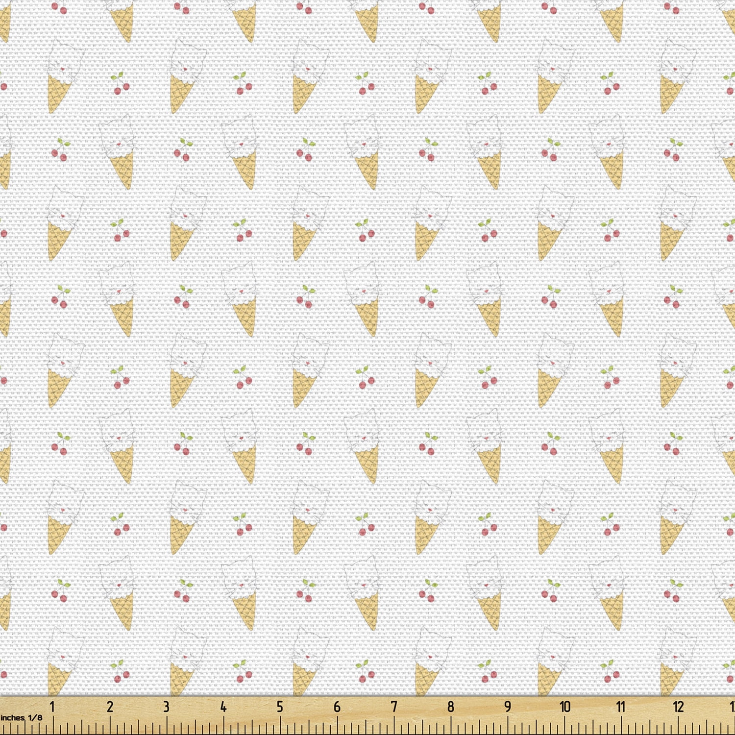 Ambesonne Ice Cream Fabric by the Yard Upholstery, Kitty Cones, 1 Yard ...