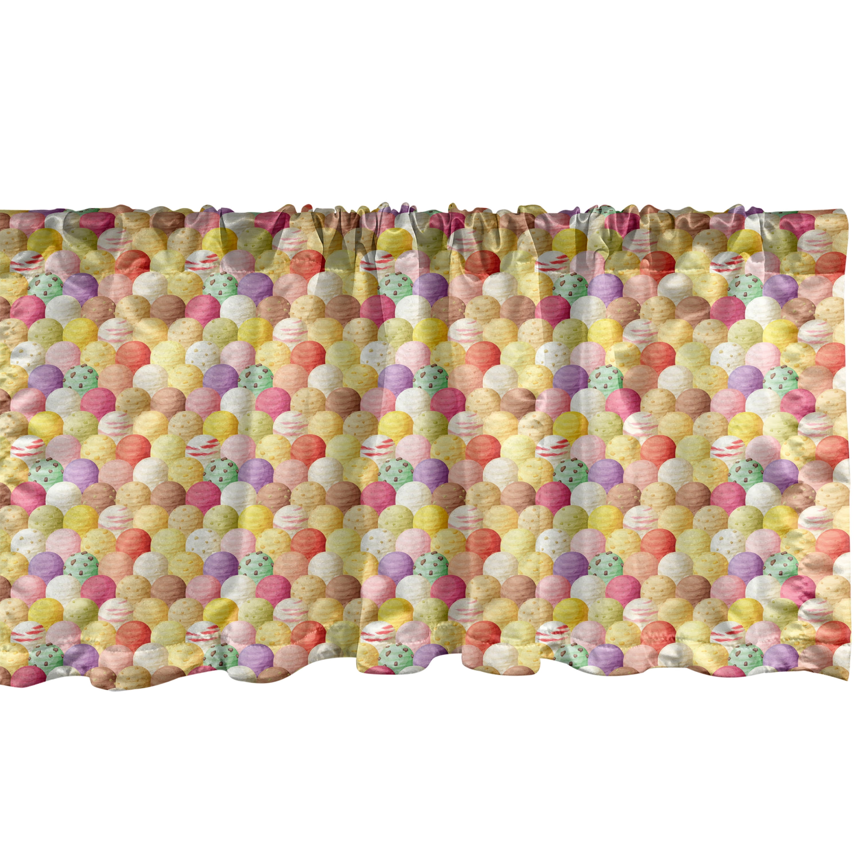 Ambesonne Ice Cream Window Valance, Flavor Toppings, 54" X 18 ...