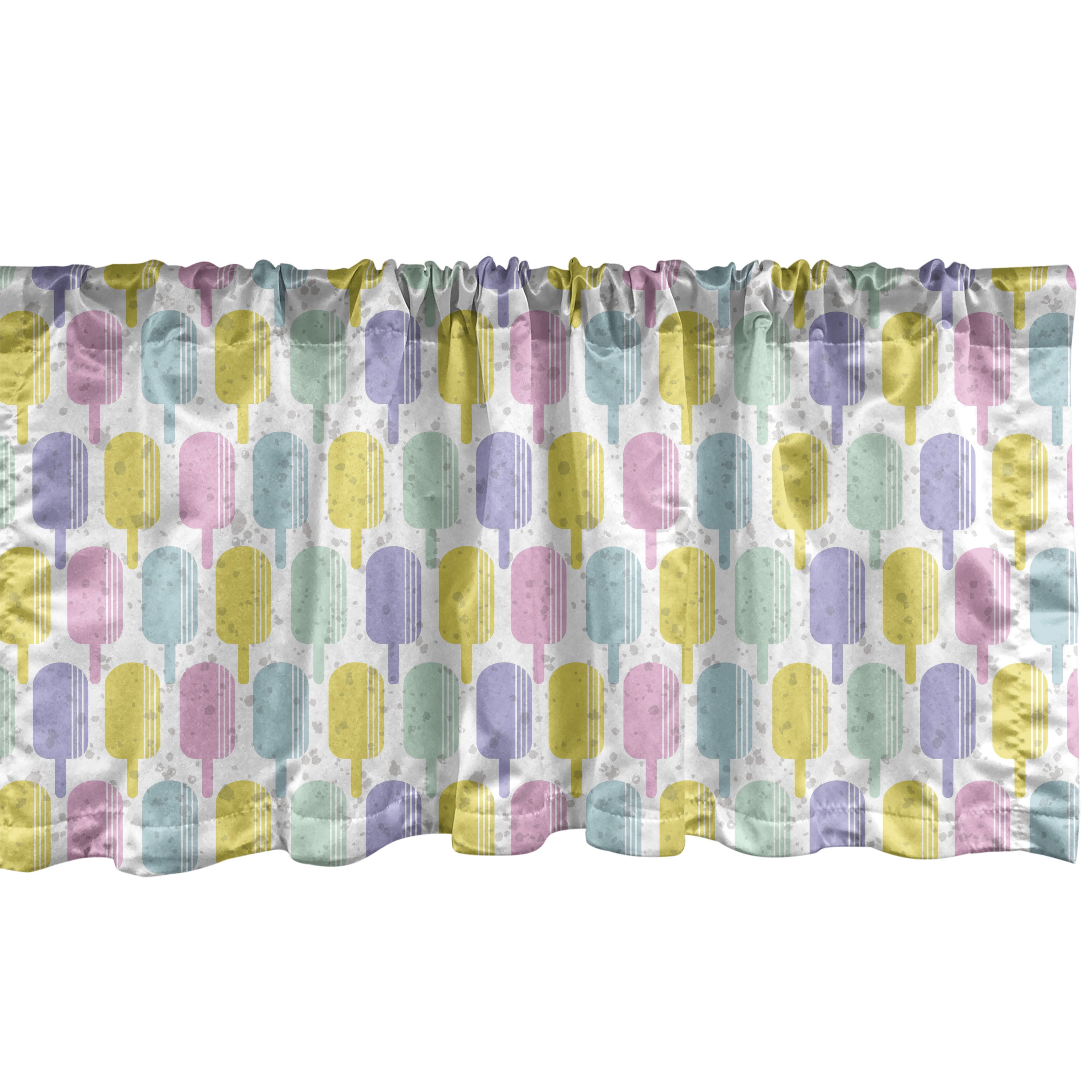 Ambesonne Ice Cream Window Valance, Pastel Summer Popsicle, 54" X 12 ...