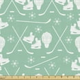 Ambesonne Ice Skates Fabric by the Yard Upholstery, Sports Equipment ...