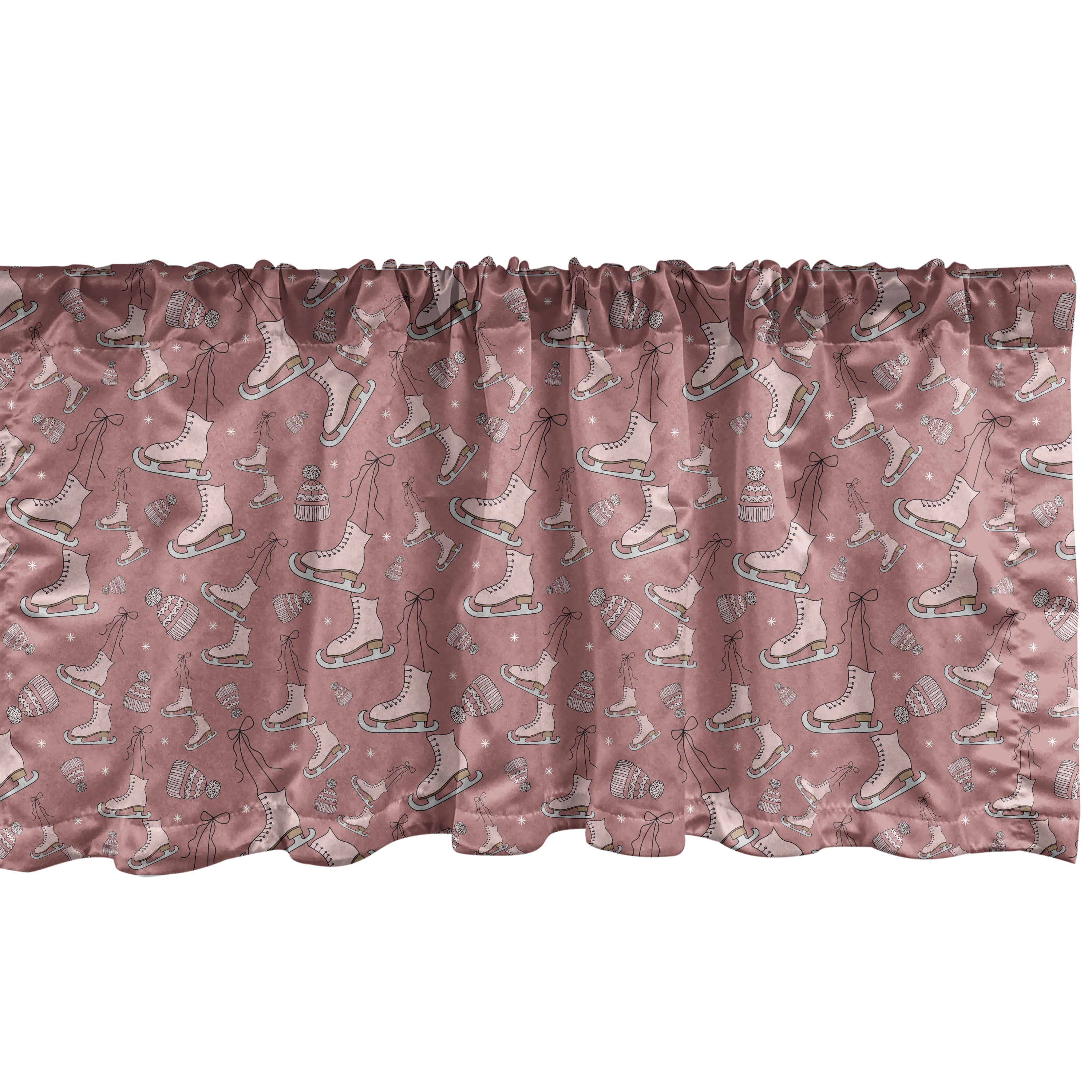 Ambesonne Ice Skates Window Valance, Tools of Outdoor Sports, 54" X 12 ...