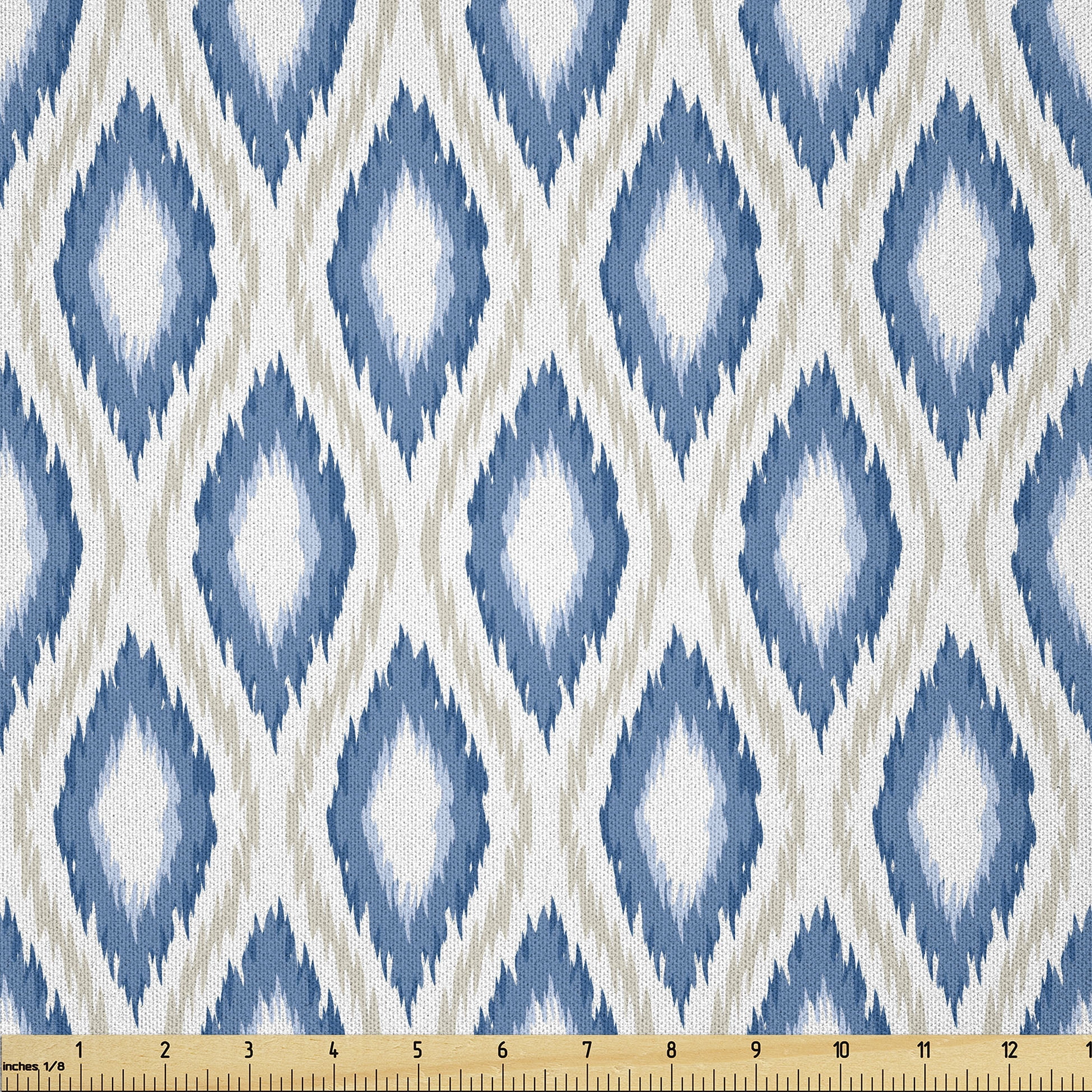 Ambesonne Ikat Fabric by the Yard Microfiber, Japanese Kimono Motifs ...