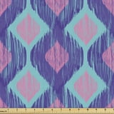 Ambesonne Ikat Fabric by the Yard Upholstery, Tribal Abstract Ogee ...