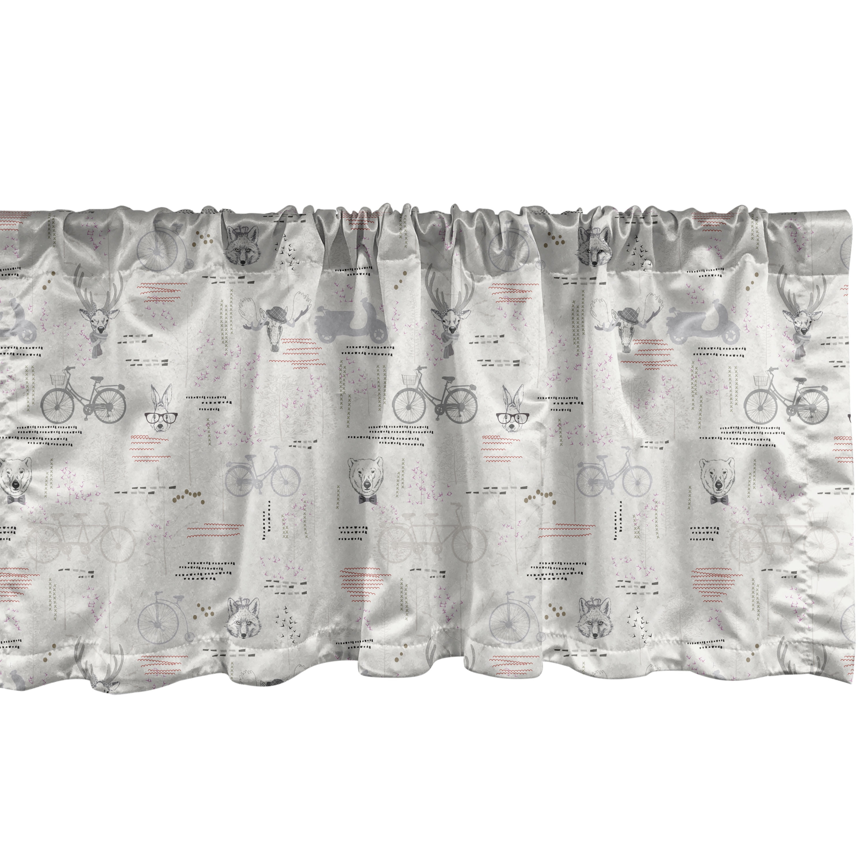 Ambesonne Indie Window Valance, Minimalist Nature Pattern, 54" X 12 ...