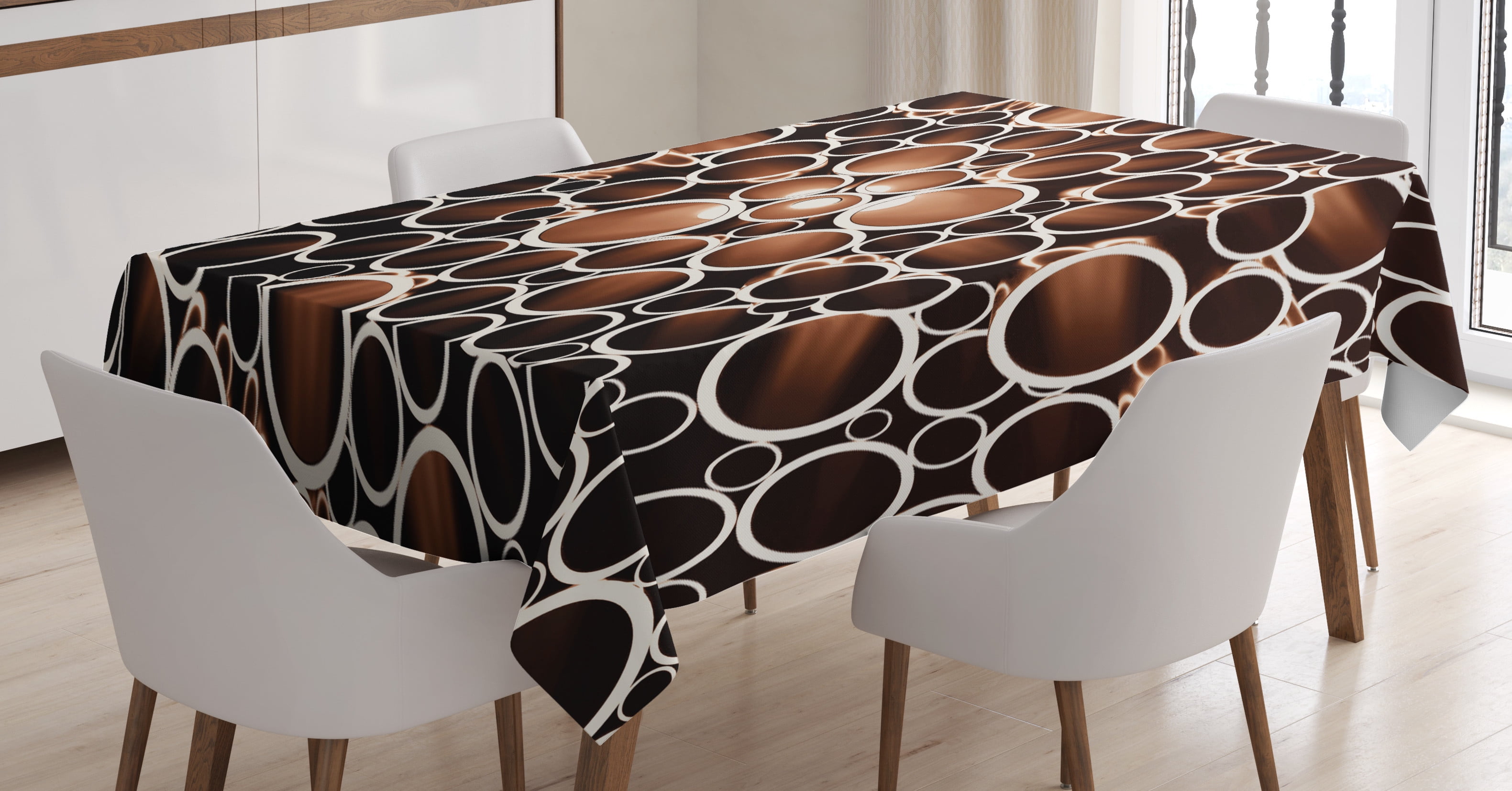 Ambesonne Industrial Tablecloth Rectangular Table Cover, Round 3D Style ...