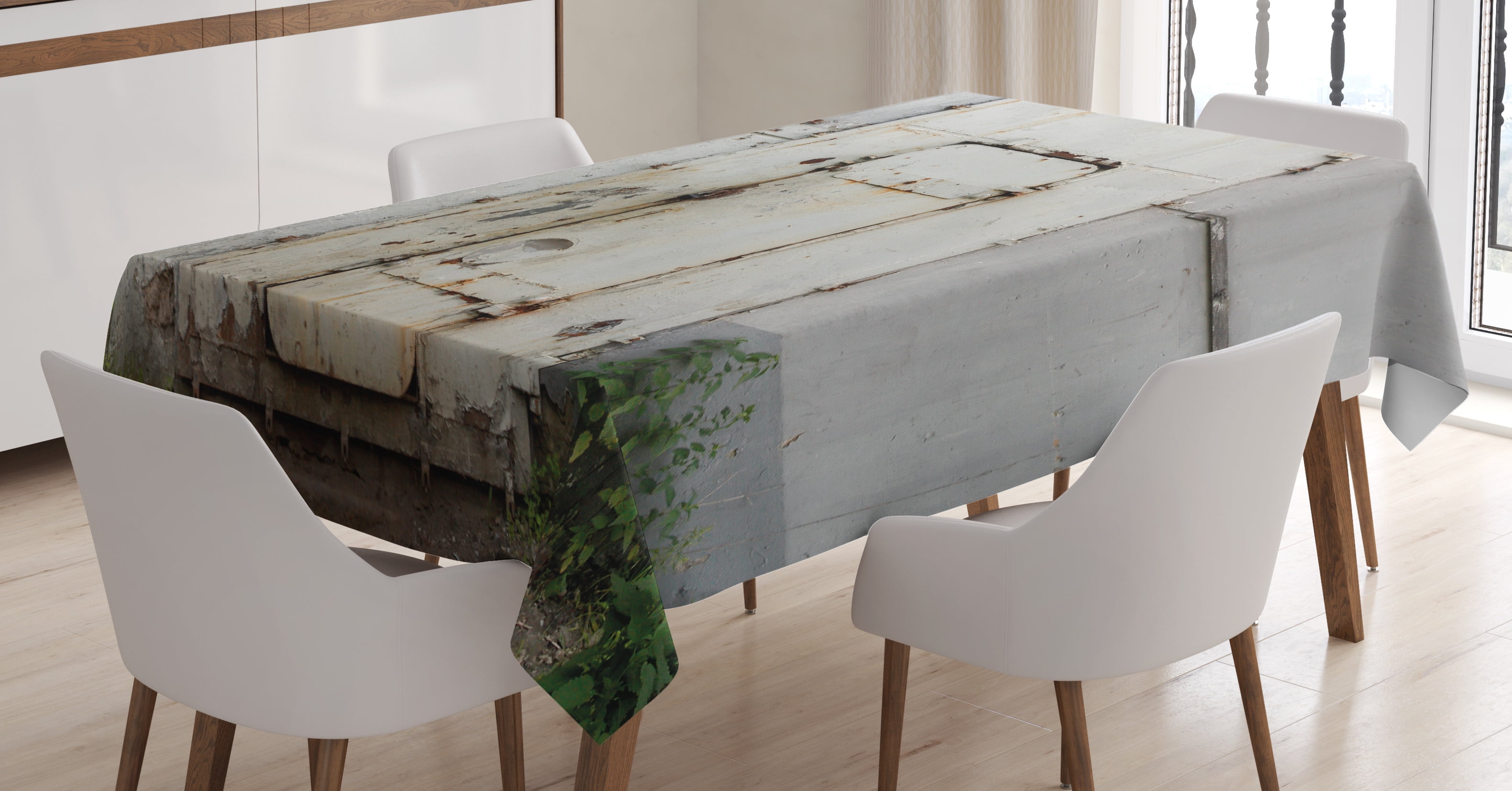 Ambesonne Industrial Tablecloth Rectangular Table Cover, Rusty Iron, 52 ...