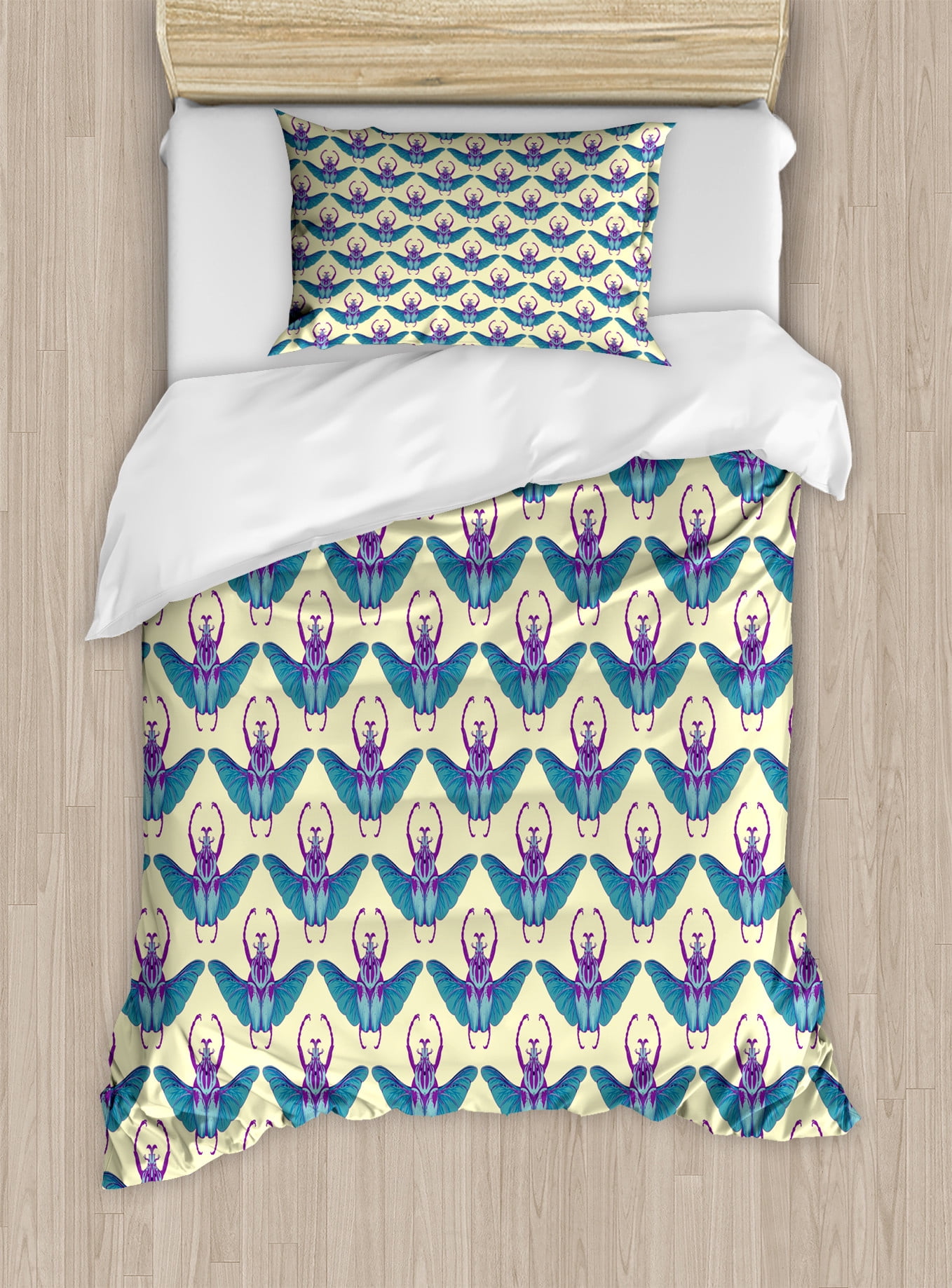 Ambesonne Insect Duvet Cover Sets, Colorful Goliath Beetles, 2-Twin ...
